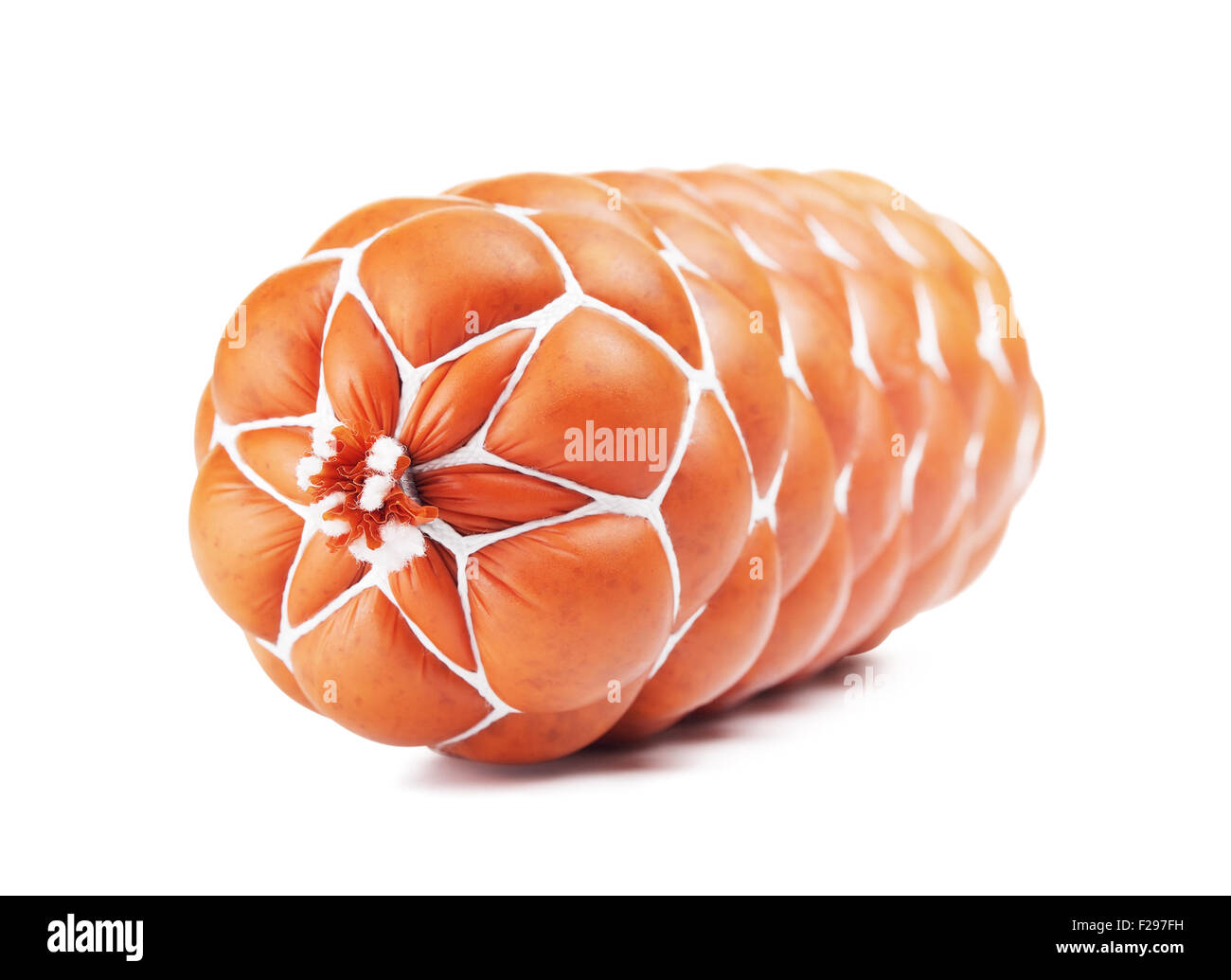 boiled sausage loaf, isolated on white background Stock Photo - Alamy