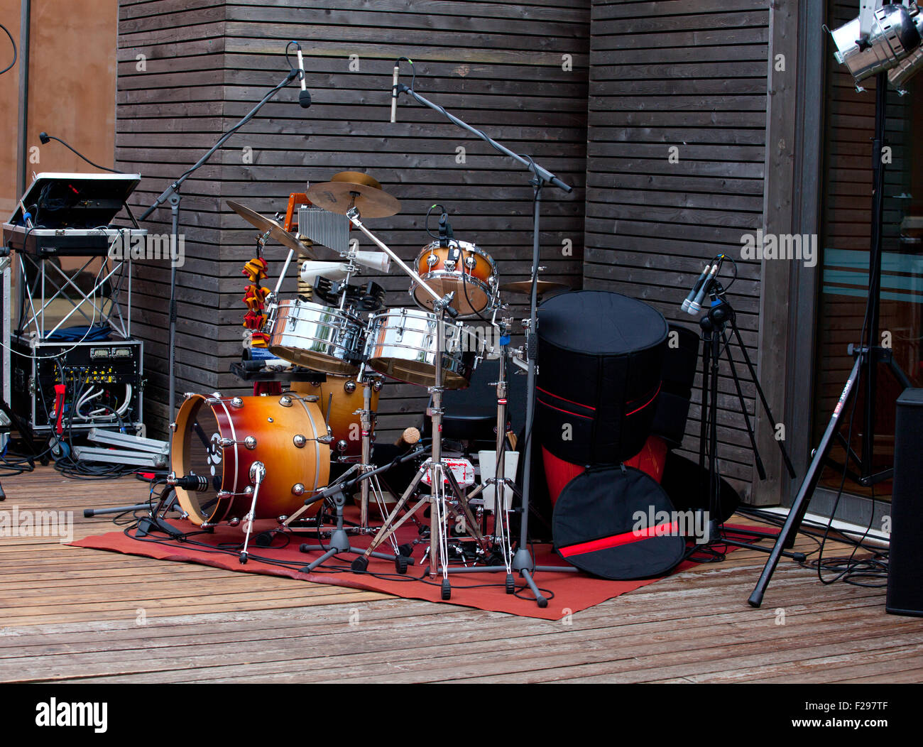 Music Instruments, Drums on stage Stock Photo - Alamy