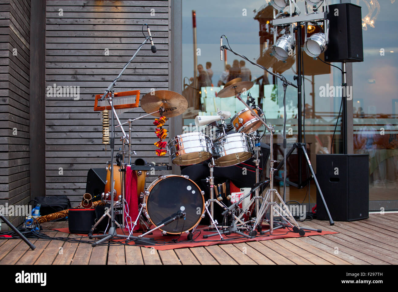 Music Instruments, Drums on stage Stock Photo - Alamy