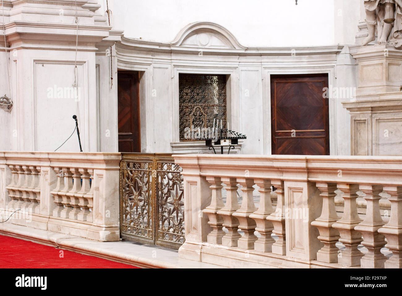 View of a marble balustrade in a church Stock Photo - Alamy