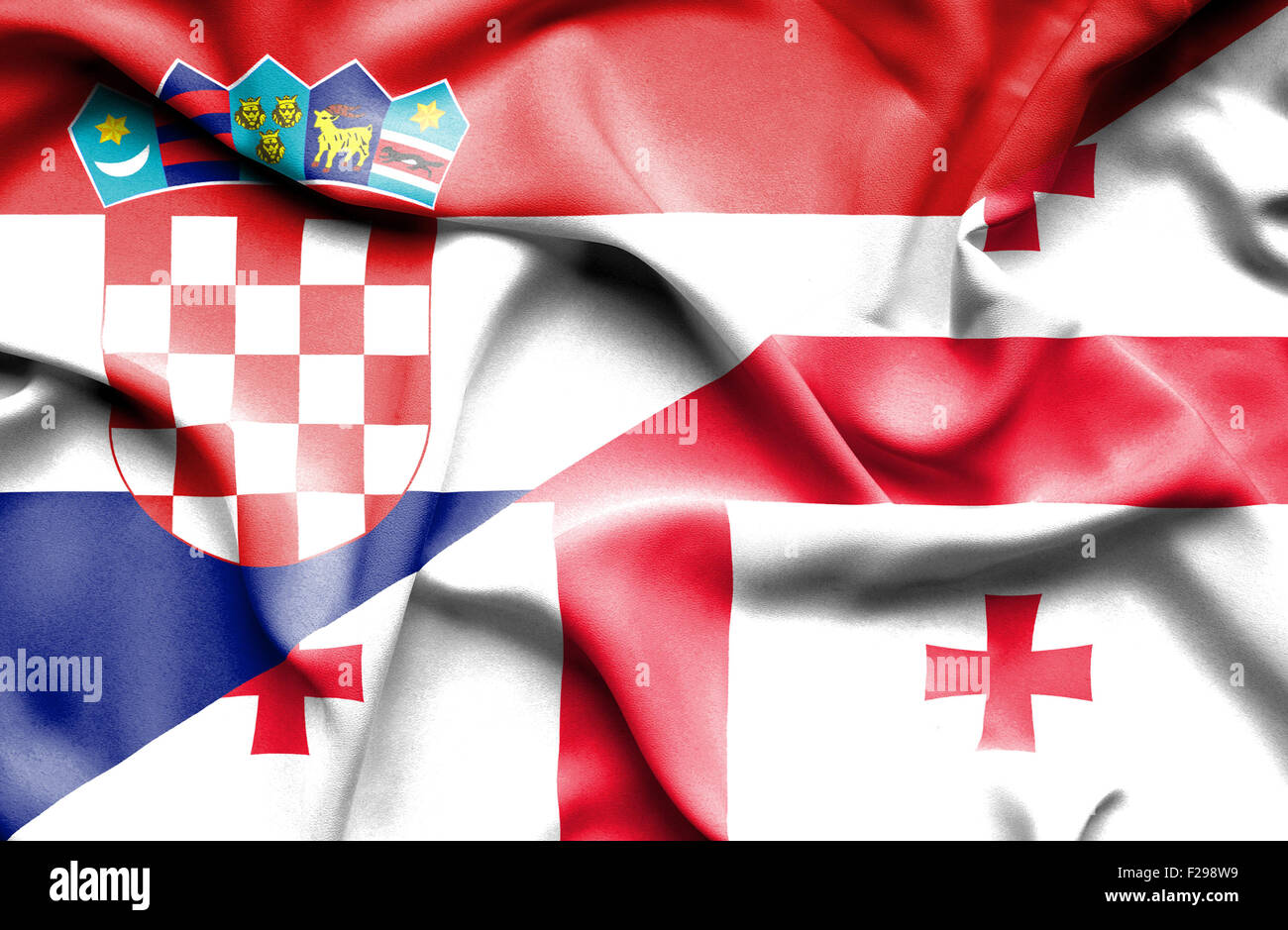 Waving flag of Georgia and Croatia Stock Photo - Alamy