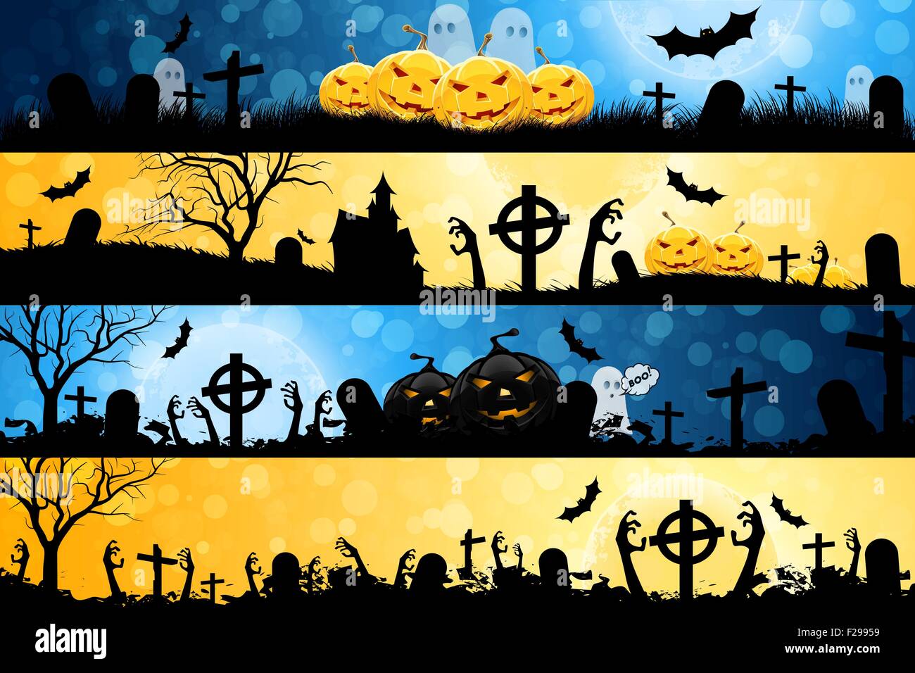 Halloween Posters set Stock Vector Image & Art - Alamy