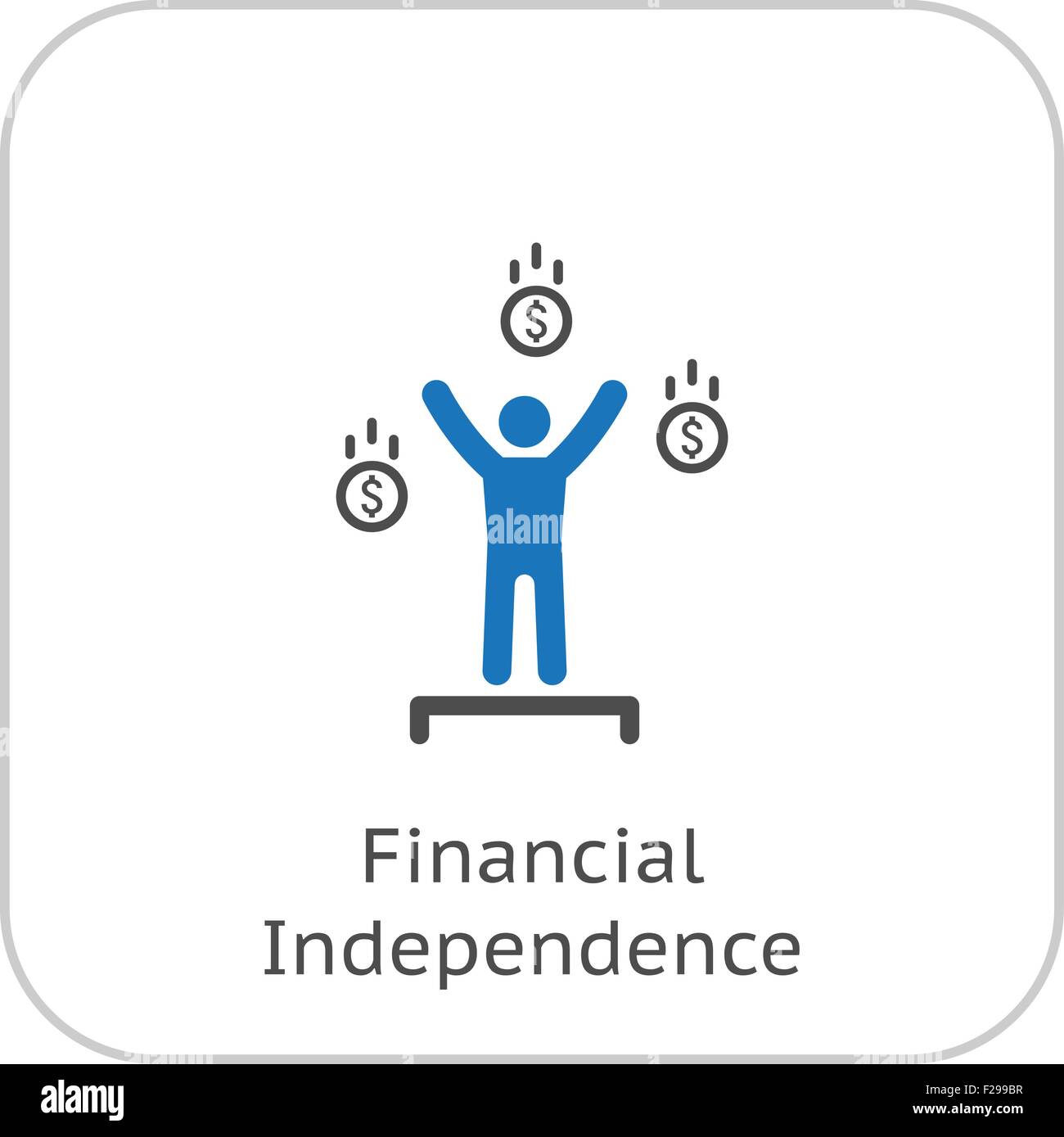 Financial Independence Icon. Business Concept. Flat Design Stock Vector ...