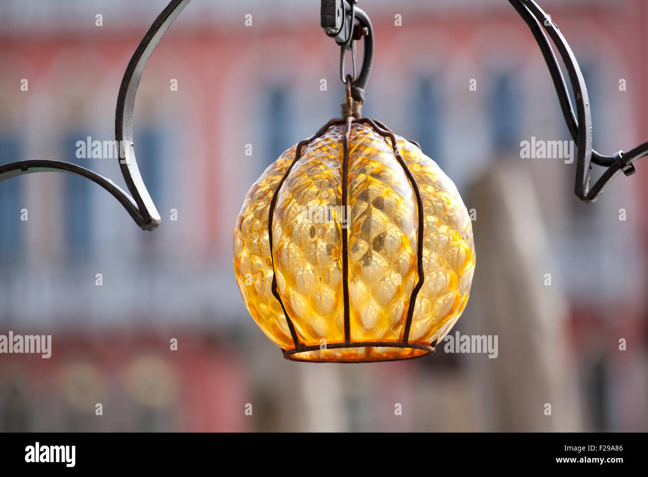 Typical yellow venetian lantern Stock Photo - Alamy
