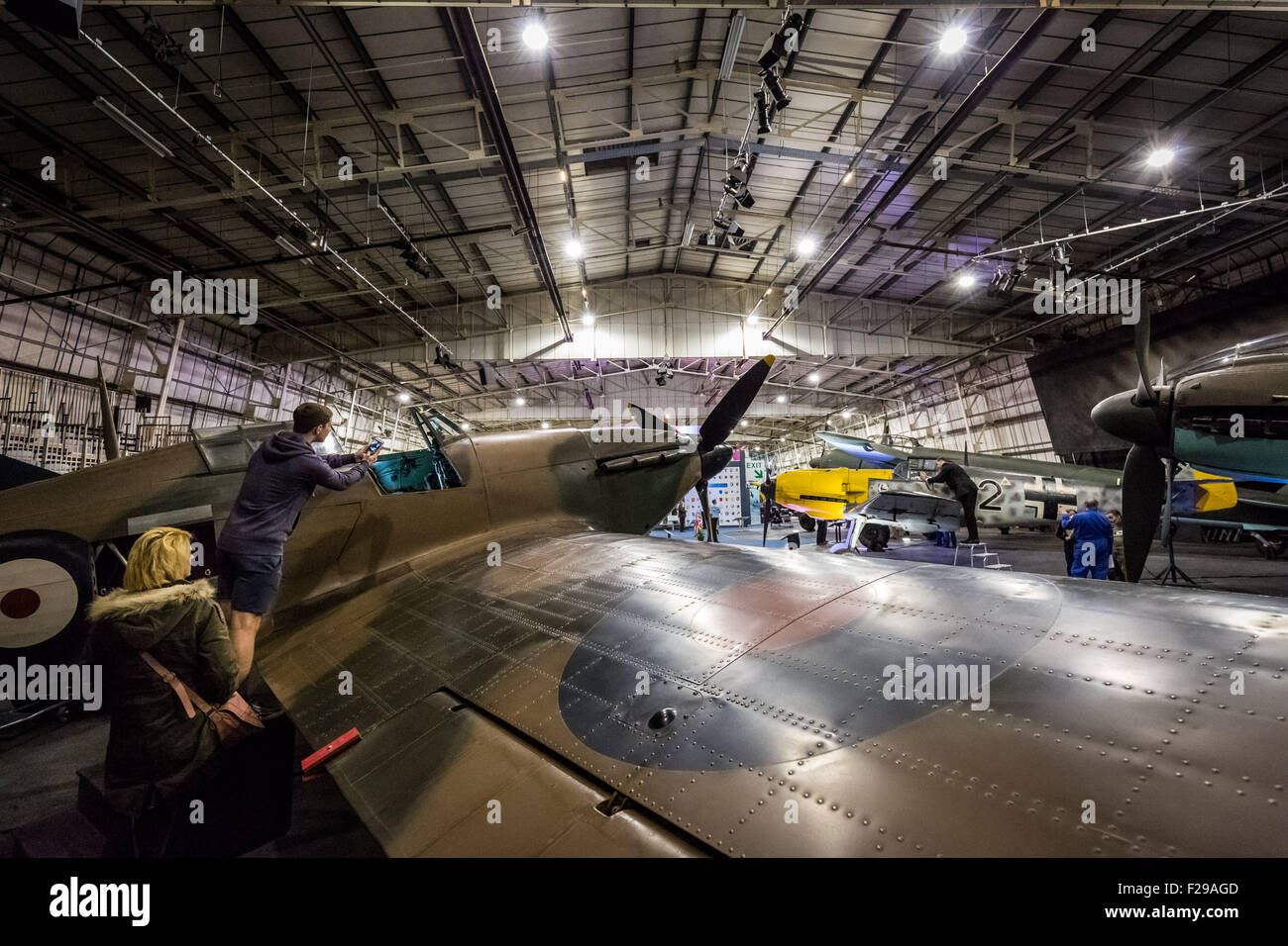 London, UK. 14th September, 2015. Supermarine Spitfire MK1 on display ...