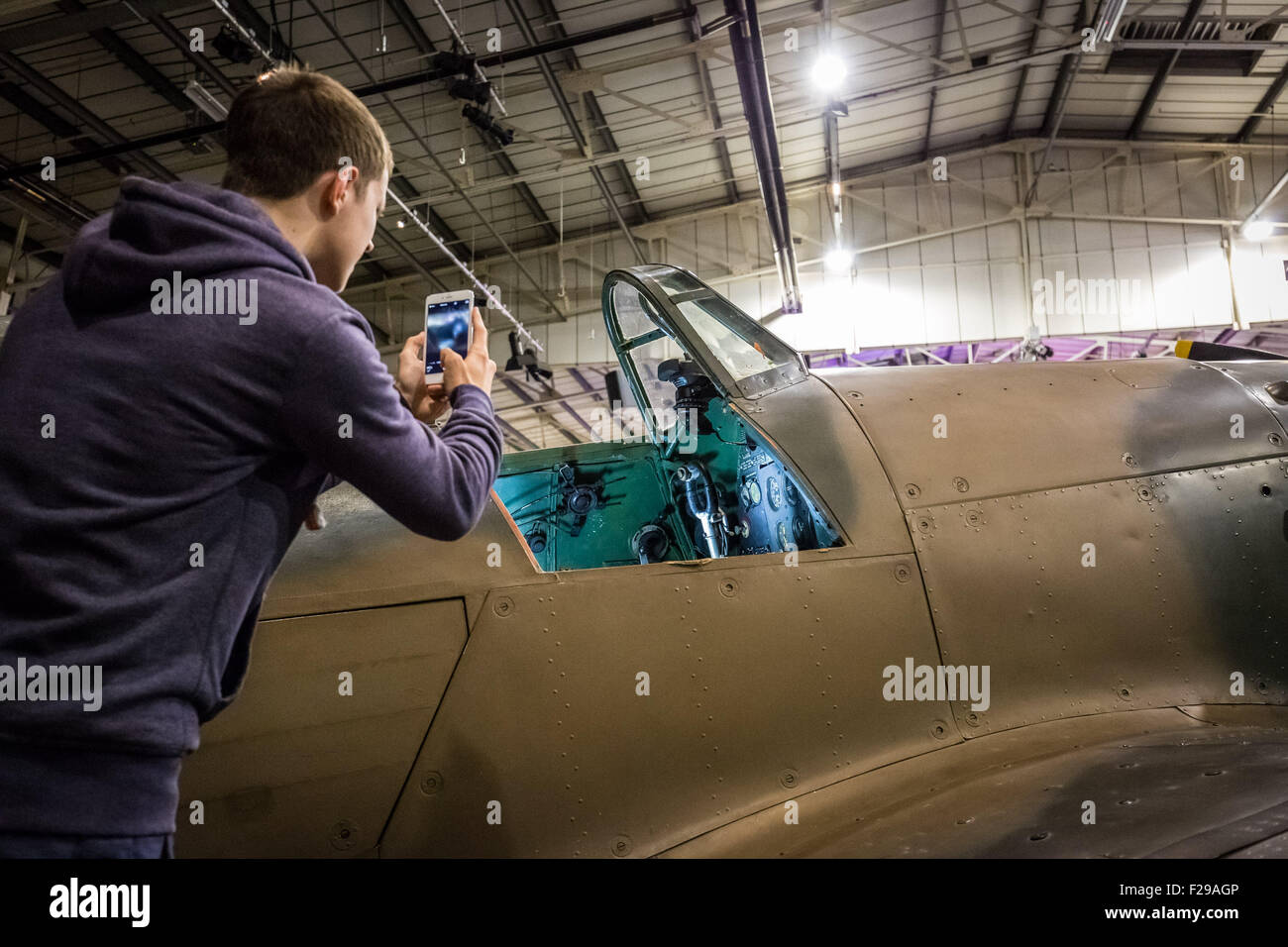 London, UK. 14th September, 2015. Supermarine Spitfire MK1 on display ...