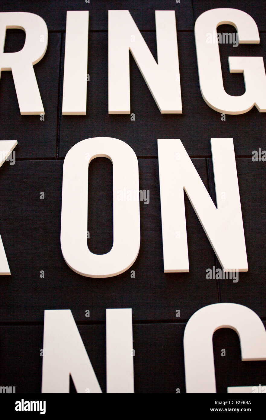 White letters on a black backgrounds Stock Photo - Alamy