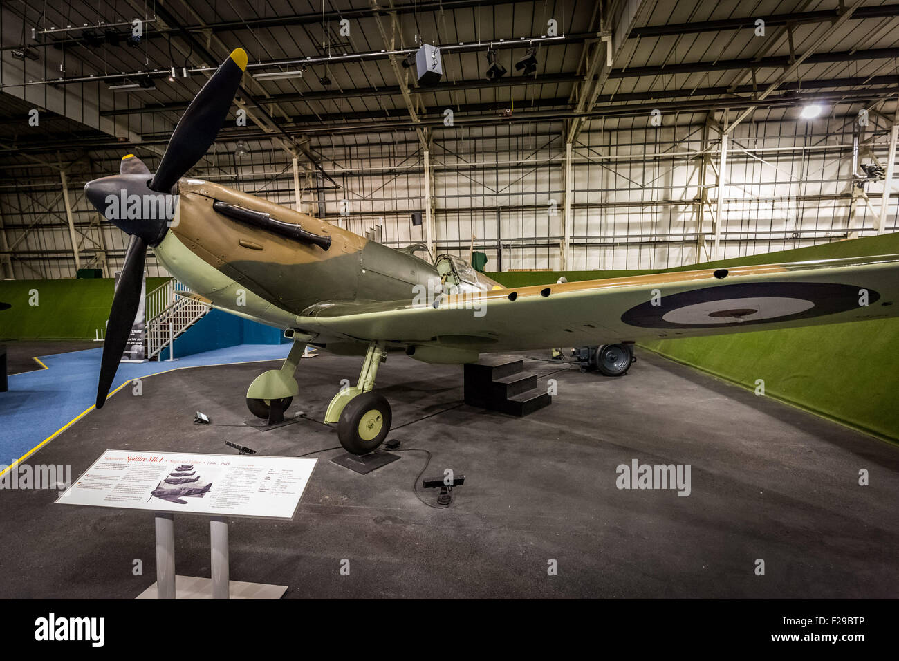 London, UK. 14th September, 2015. Supermarine Spitfire MK1 on display ...