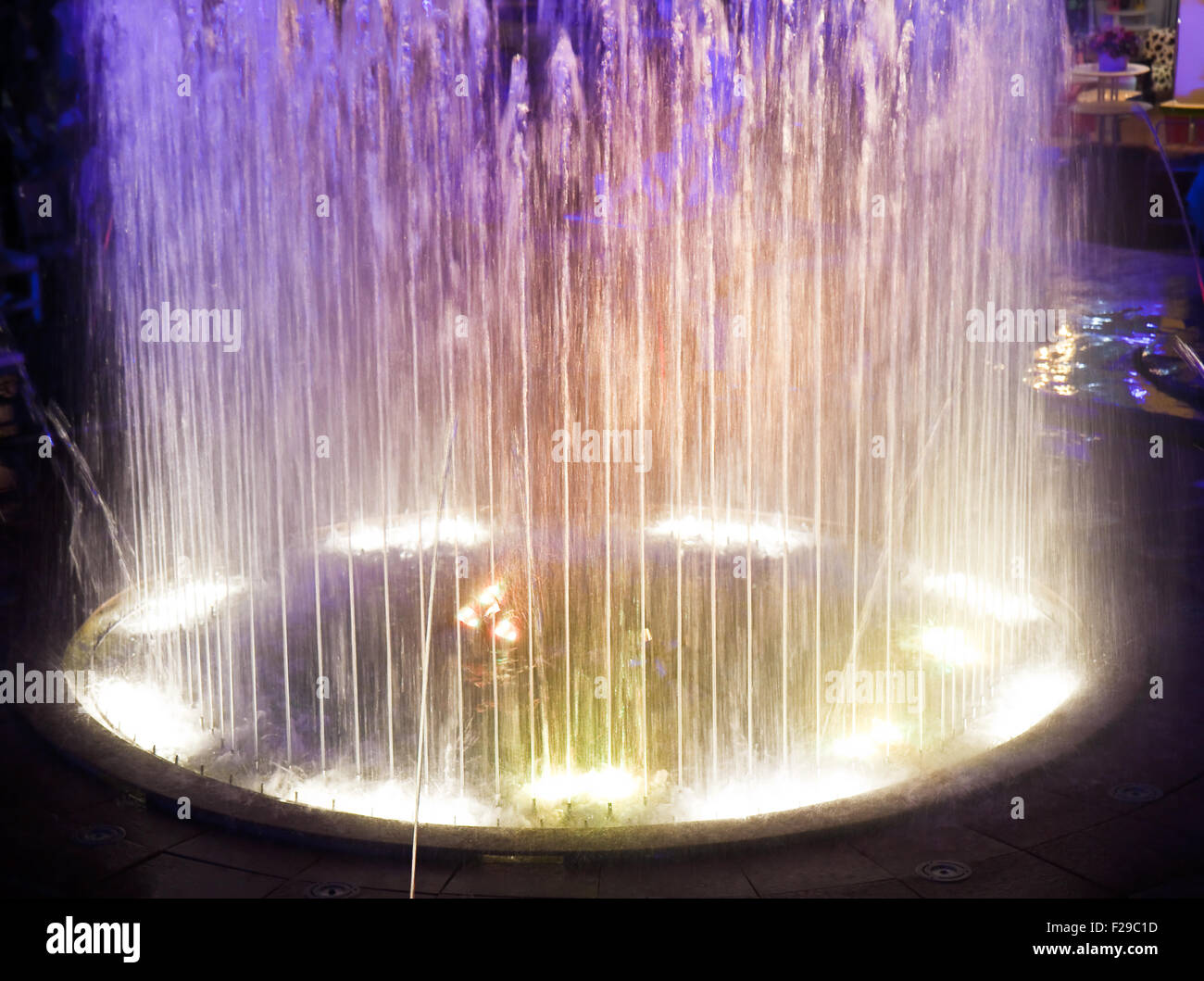 Fountain night lights Stock Photo - Alamy