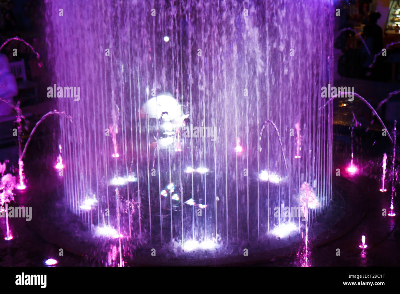 Fountain night lights Stock Photo - Alamy