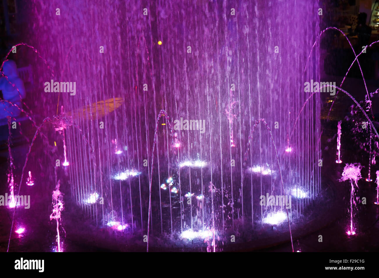Fountain night lights Stock Photo - Alamy