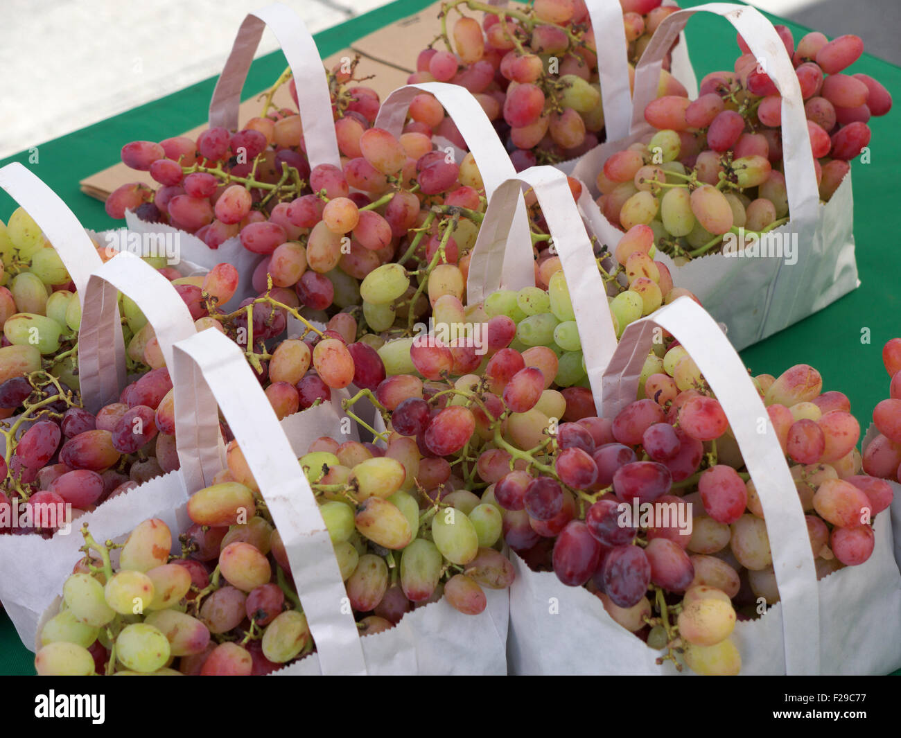 Farmers Market grapes on display for sale at Embarcadero San Francisco ...