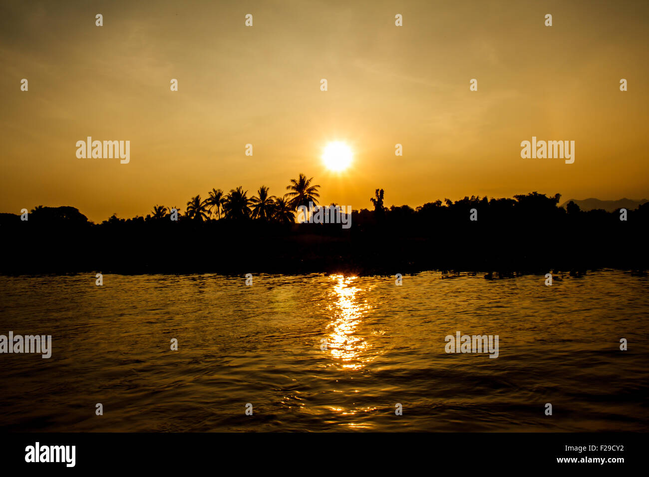Sunset on the river Stock Photo - Alamy