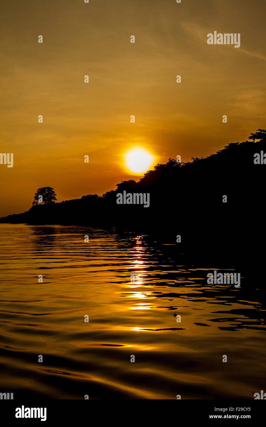 Sunset on the river Stock Photo - Alamy