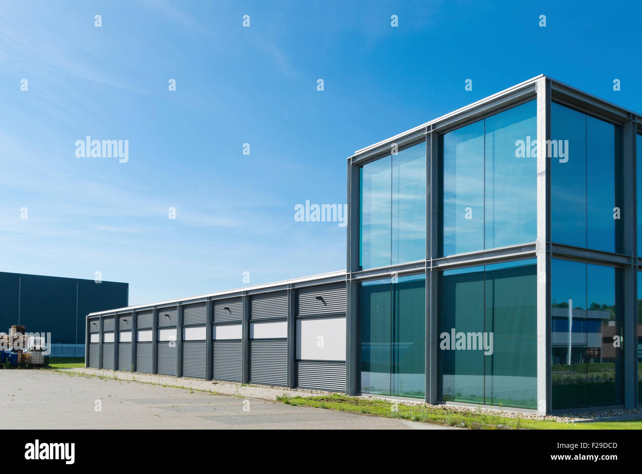 exterior of a modern industrial building Stock Photo - Alamy
