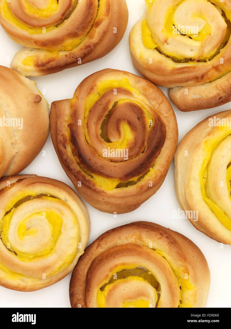 A close up shot of pastry custard scrolls Stock Photo - Alamy