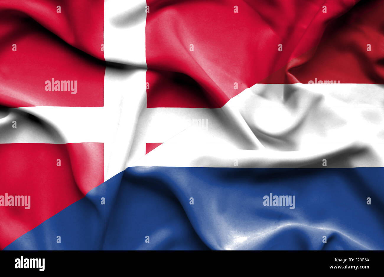 Netherlands denmark flag waving hi-res stock photography and images - Alamy