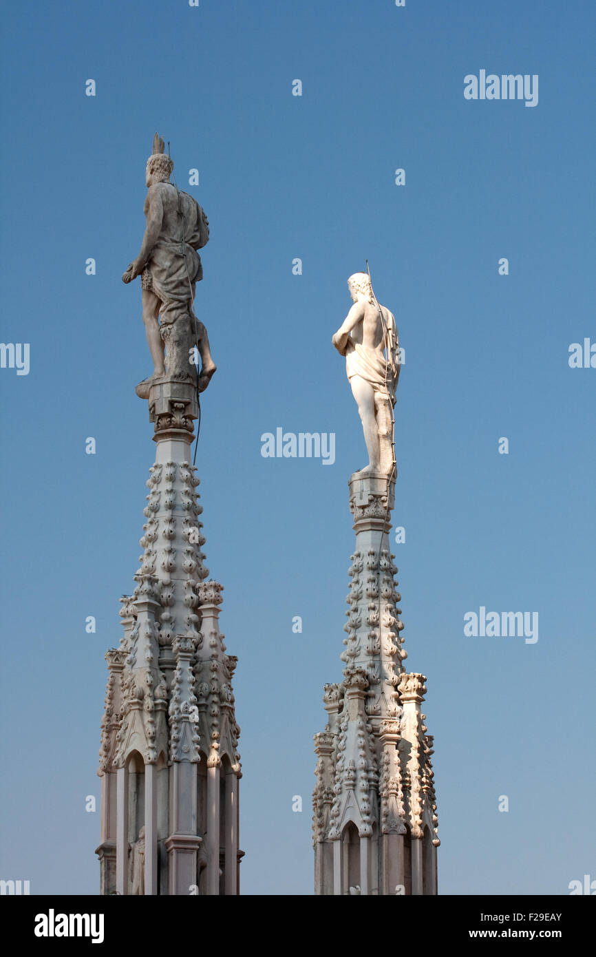 Statue on the spire, Milan cathedral Stock Photo - Alamy
