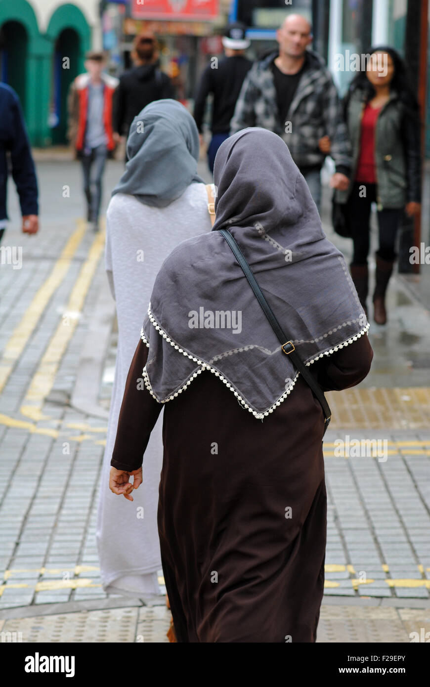 Two Muslim women wearing hijab in England UK Stock Photo - Alamy