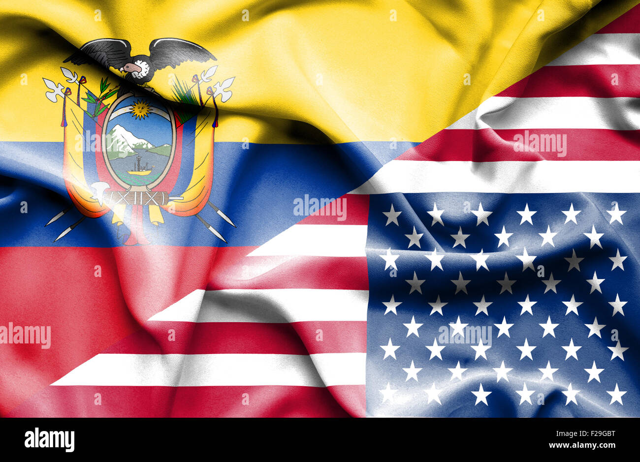 Waving flag ecuador usa hi-res stock photography and images - Alamy