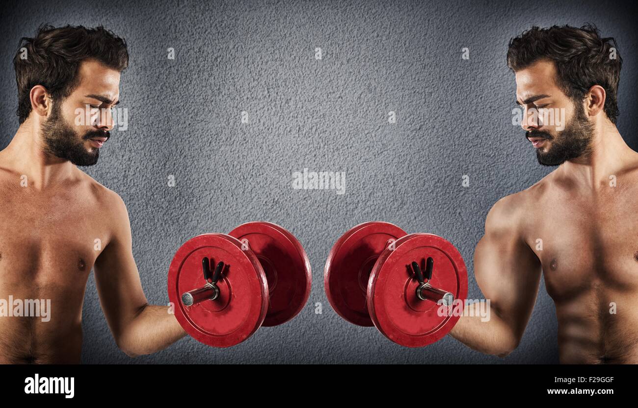Before and after workout Stock Photo - Alamy