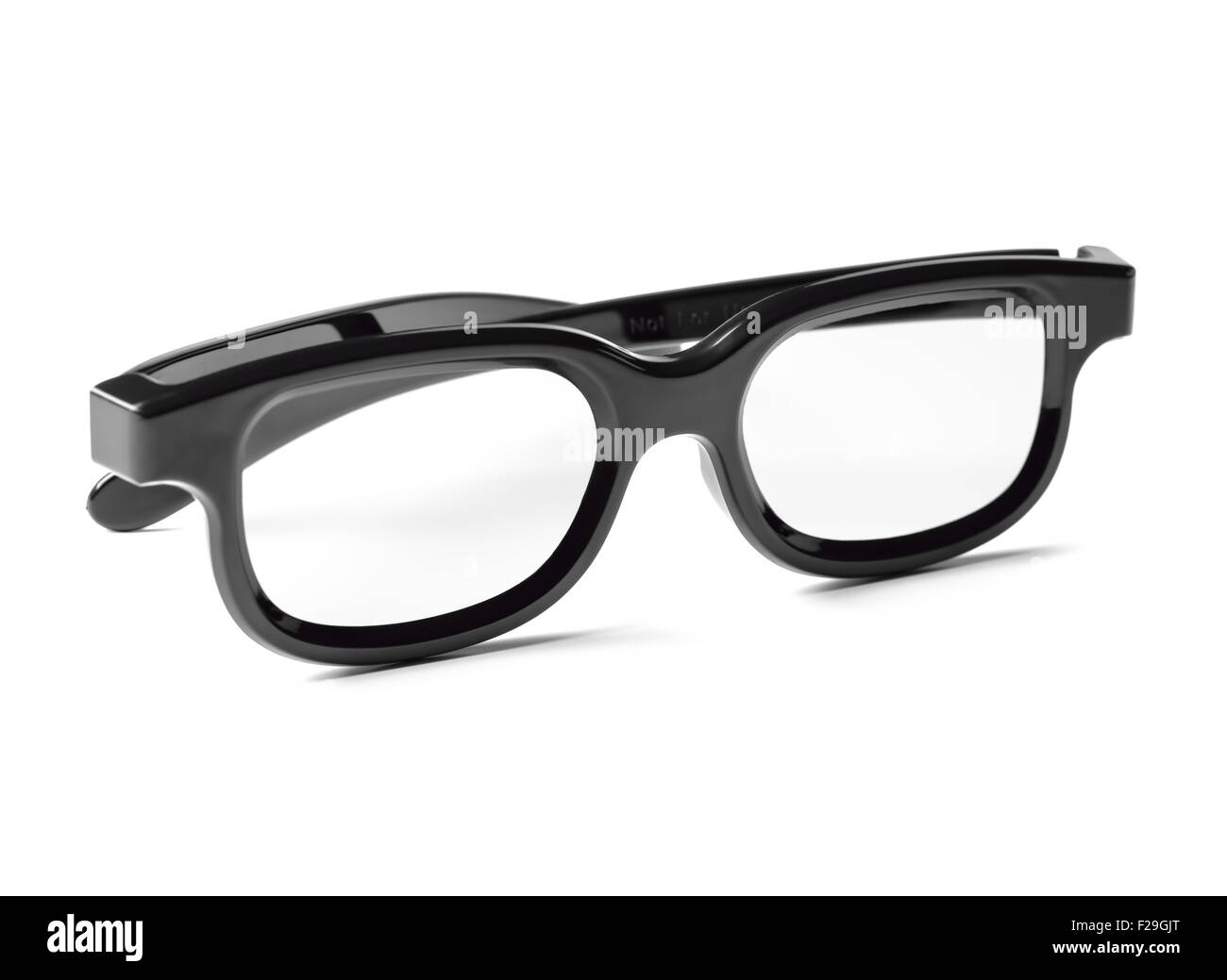 Sunglasses transparent black frame on a white background, isolated ...