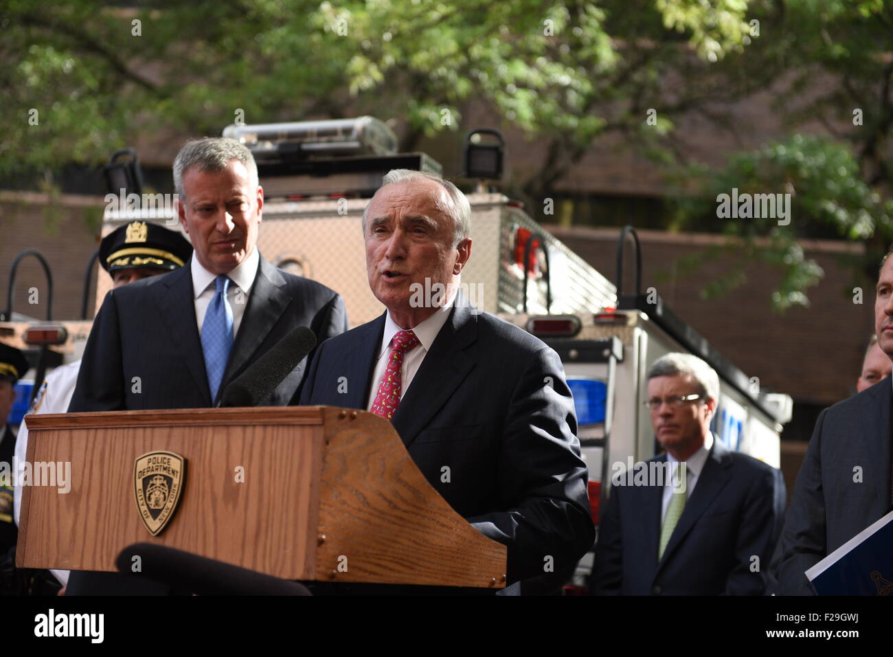 New York City, United States. 14th Sep, 2015. NYPD commissioner William ...