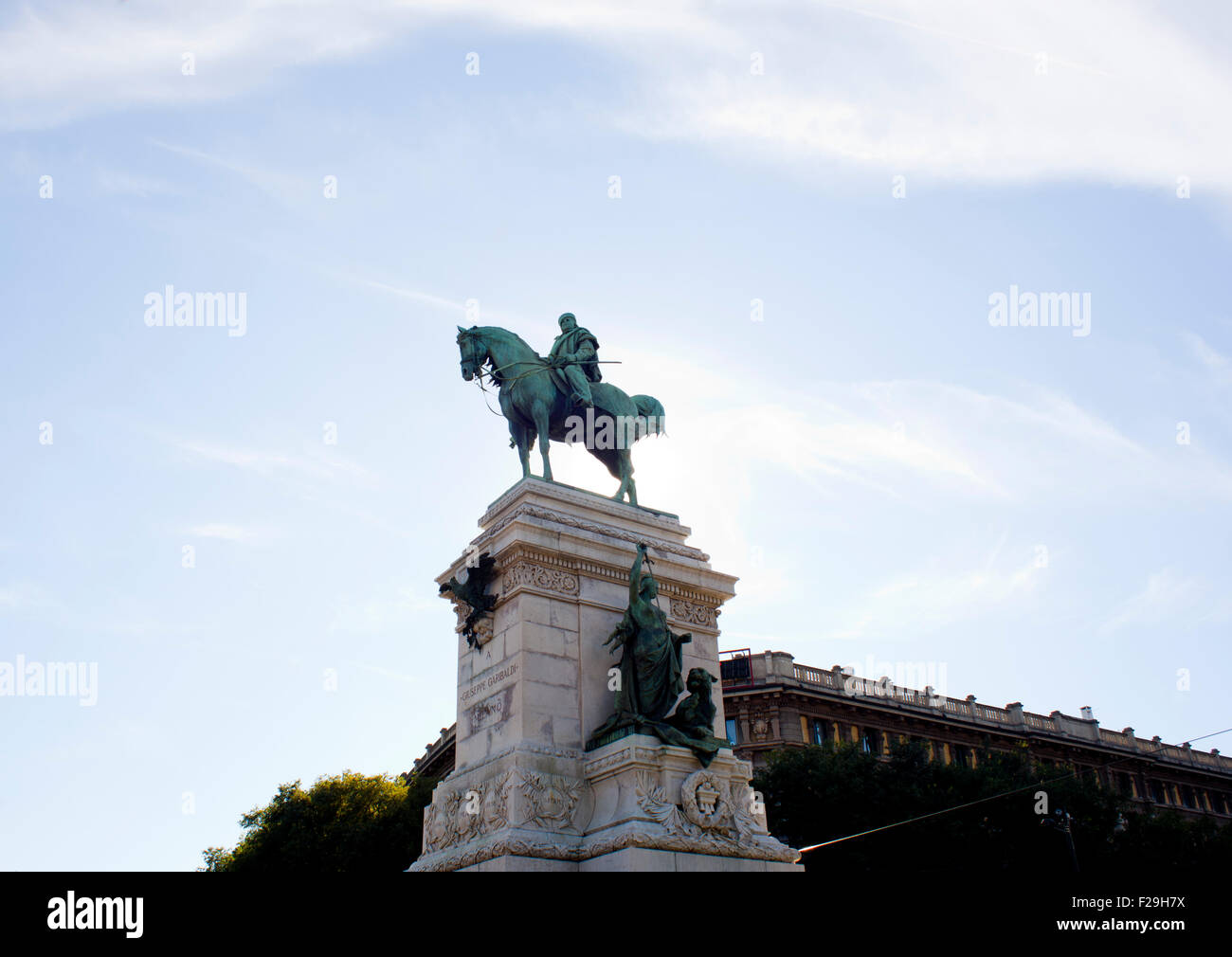 Garibaldi monument, Milan - Italy Stock Photo - Alamy