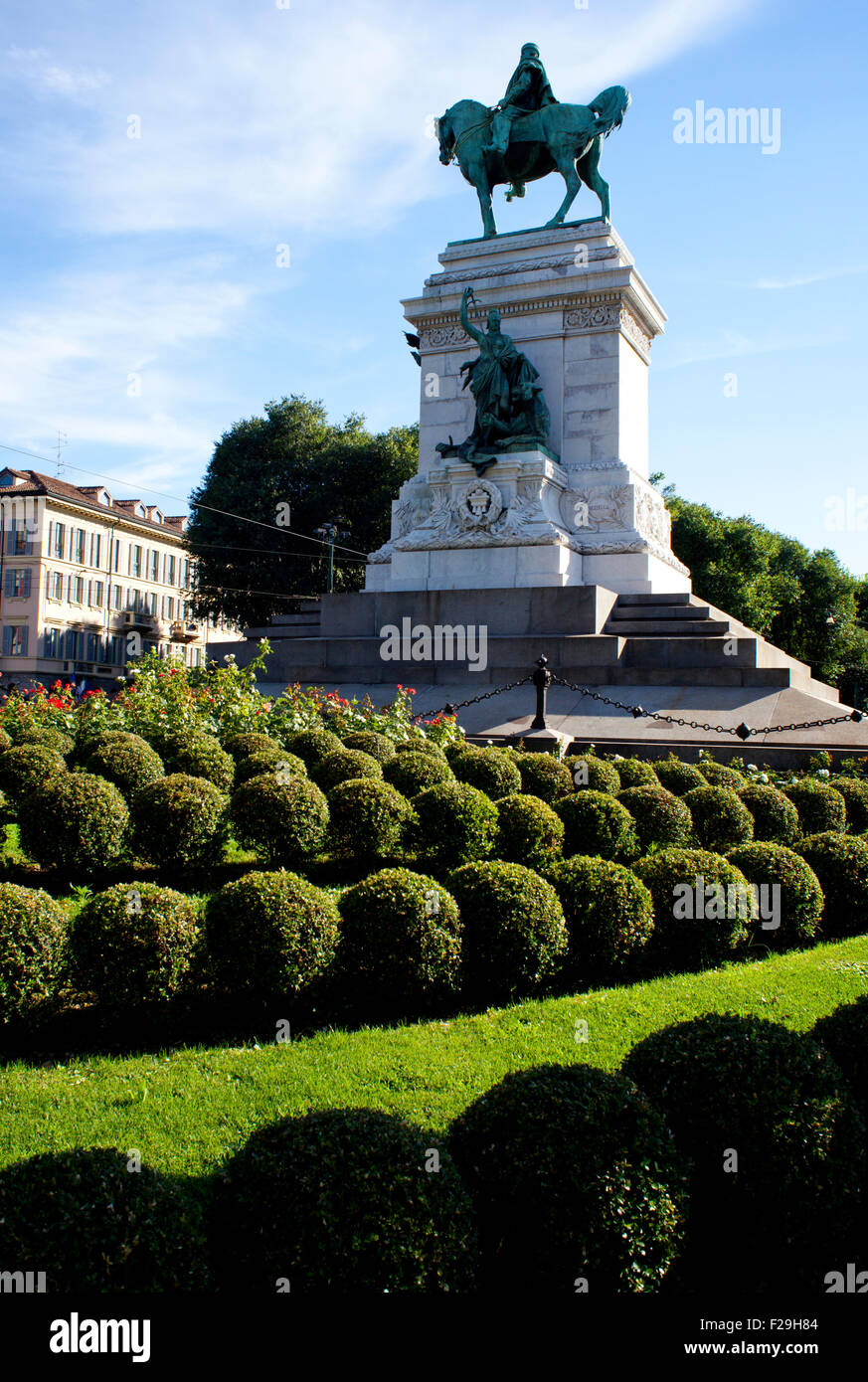 Garibaldi monument, Milan - Italy Stock Photo - Alamy