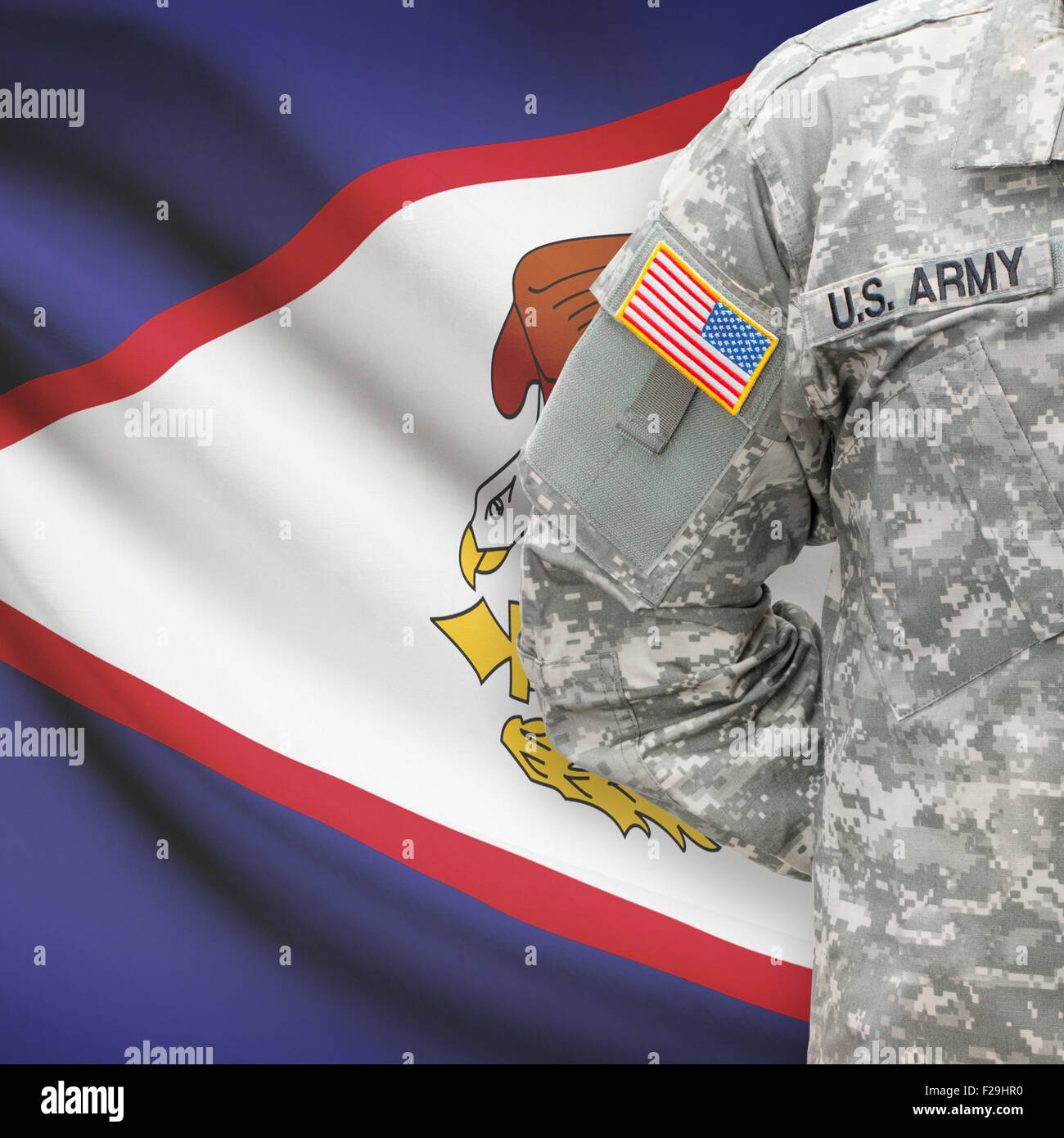 Soldier with flag american samoa hi-res stock photography and images ...