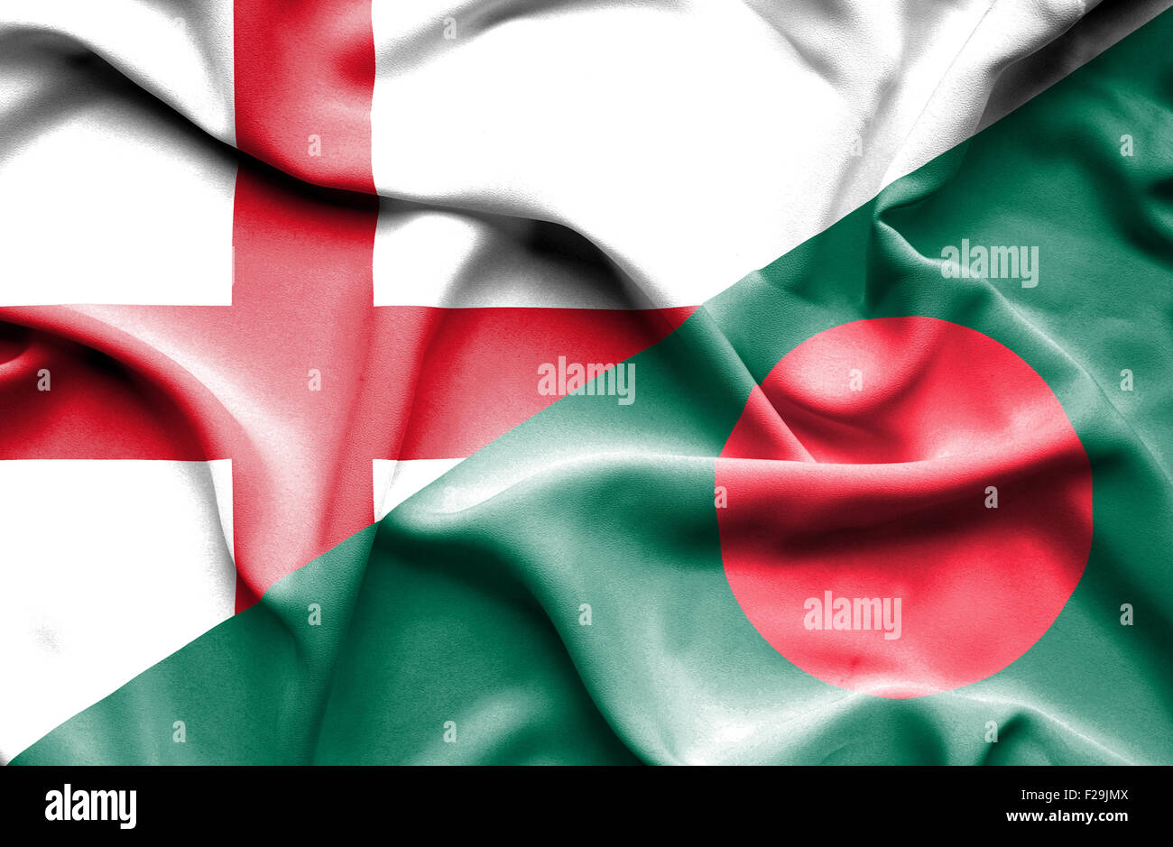 Waving flag of Bangladesh and England Stock Photo - Alamy