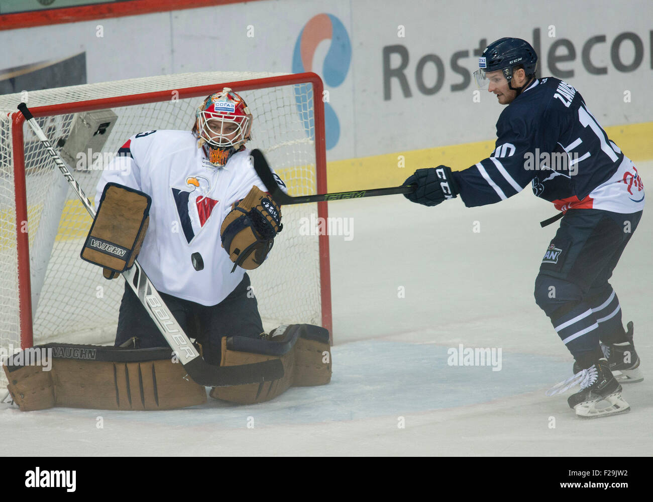 Zagreb, Croatia. 14th Sep, 2015. Goalie of Slovan Bratislava Barry ...