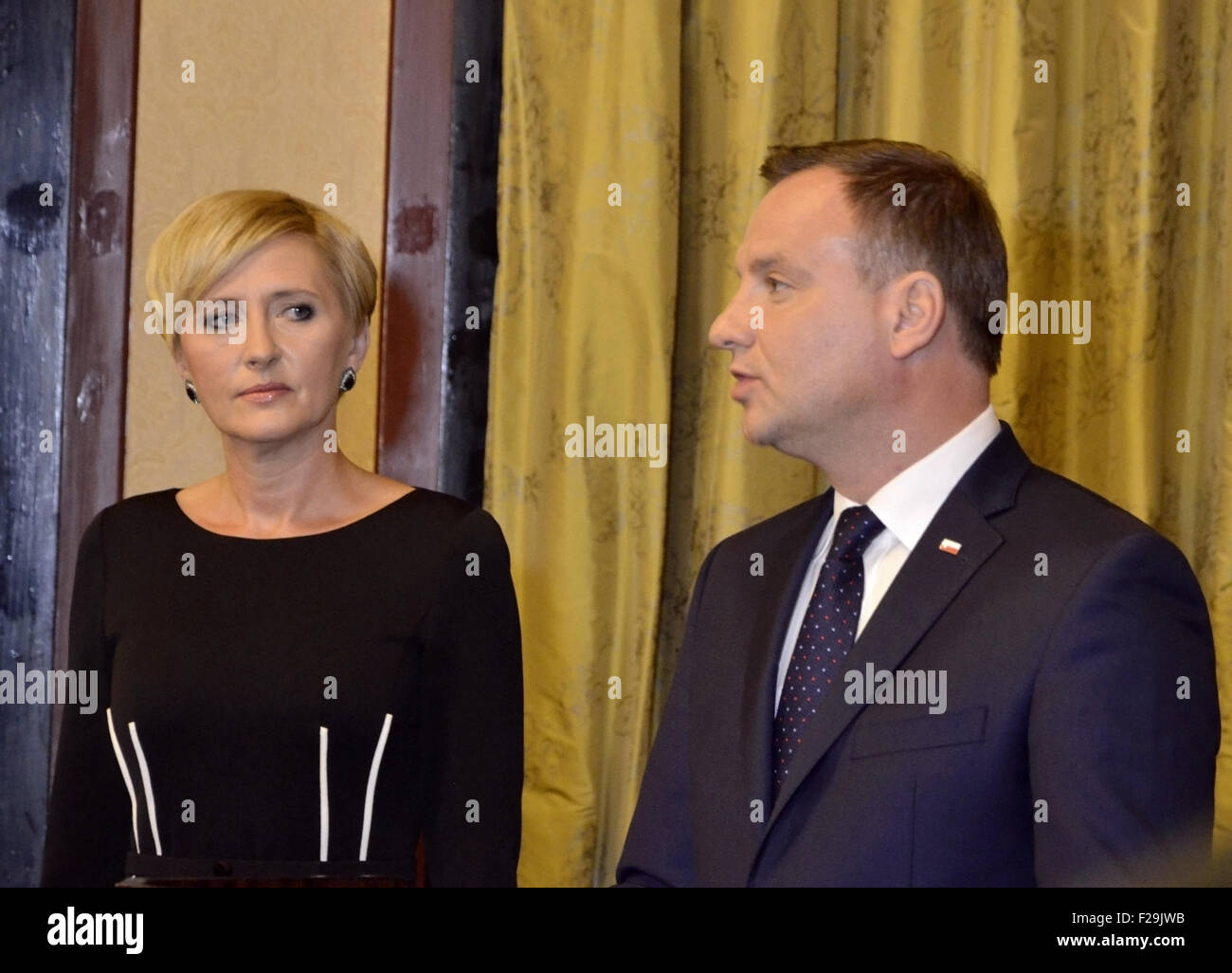 London, UK. 14th September, 2015. Welcoming the presidential couple in ...