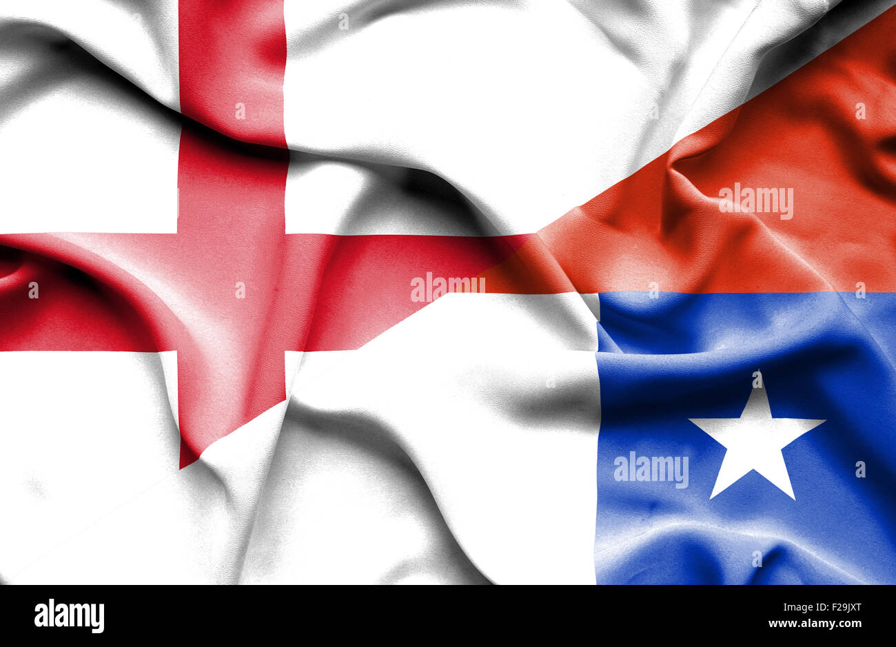 Waving flag of Chile and England Stock Photo - Alamy