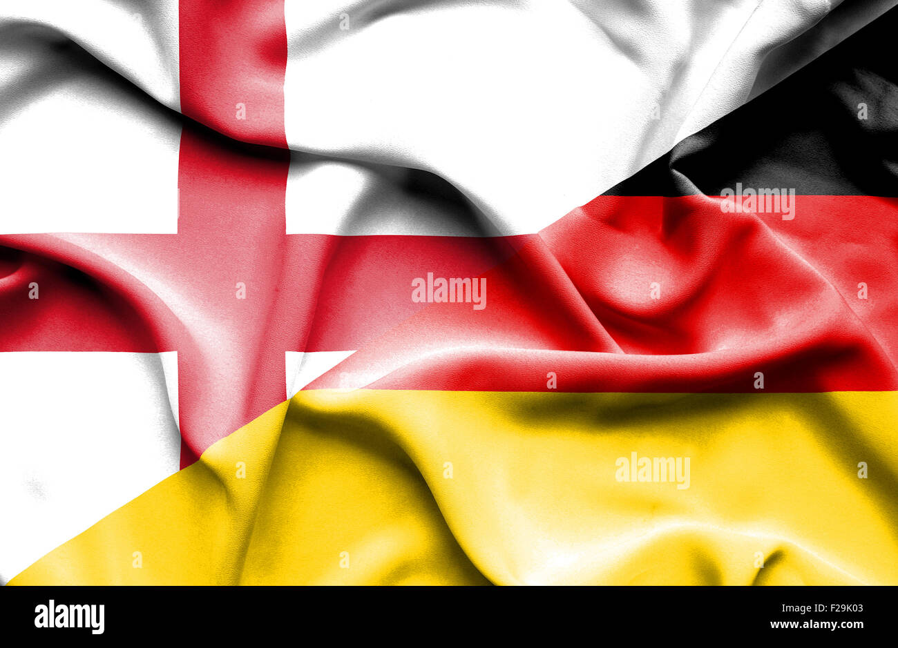 Waving flag of Germany and England Stock Photo - Alamy