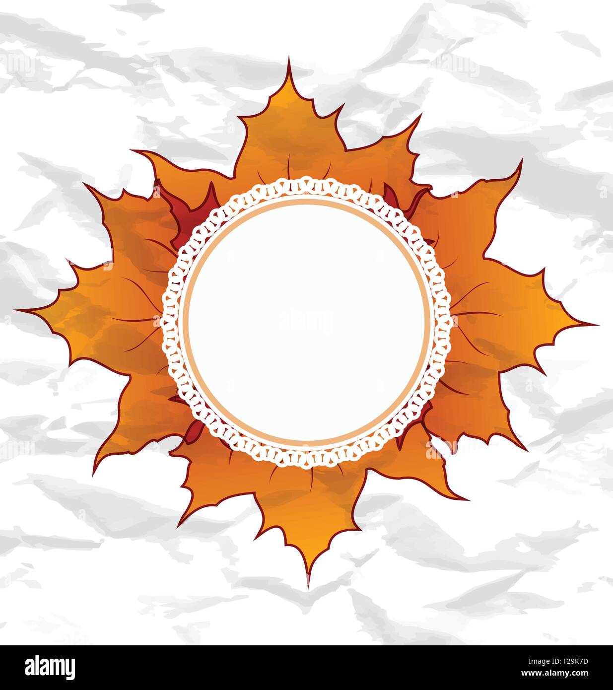 Autumnal maple leaves, crumpled paper texture, copy space for yo Stock ...