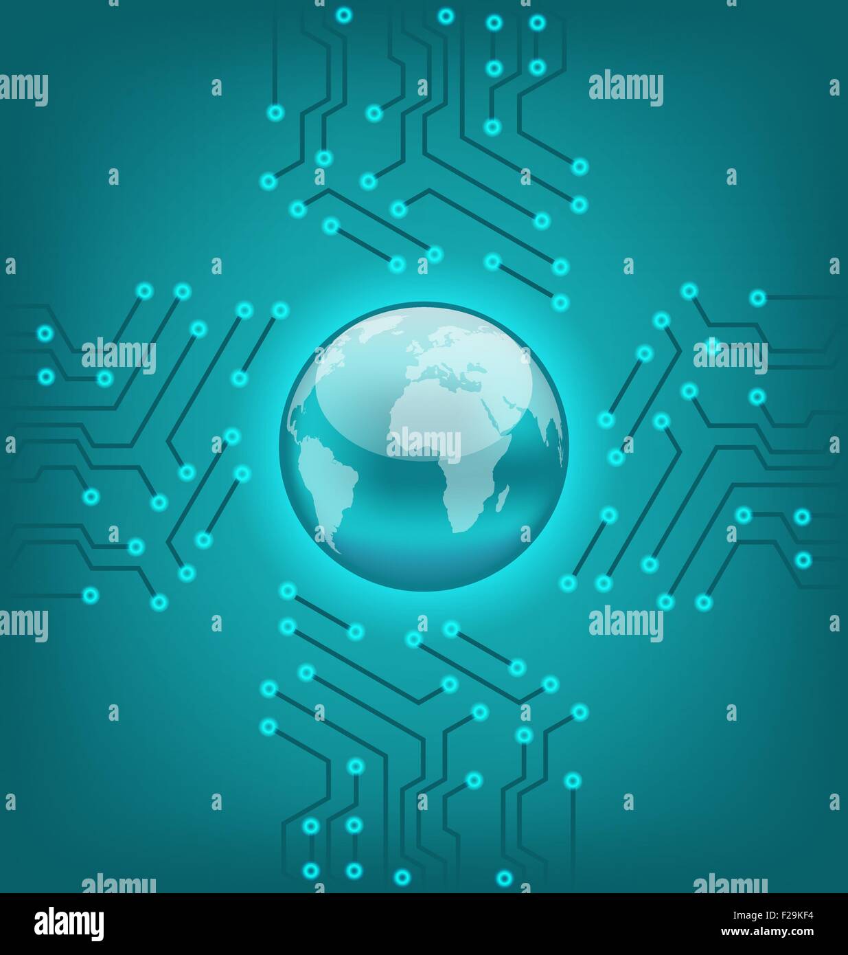 Electronic circuit board texture with earth symbol Stock Vector Image ...