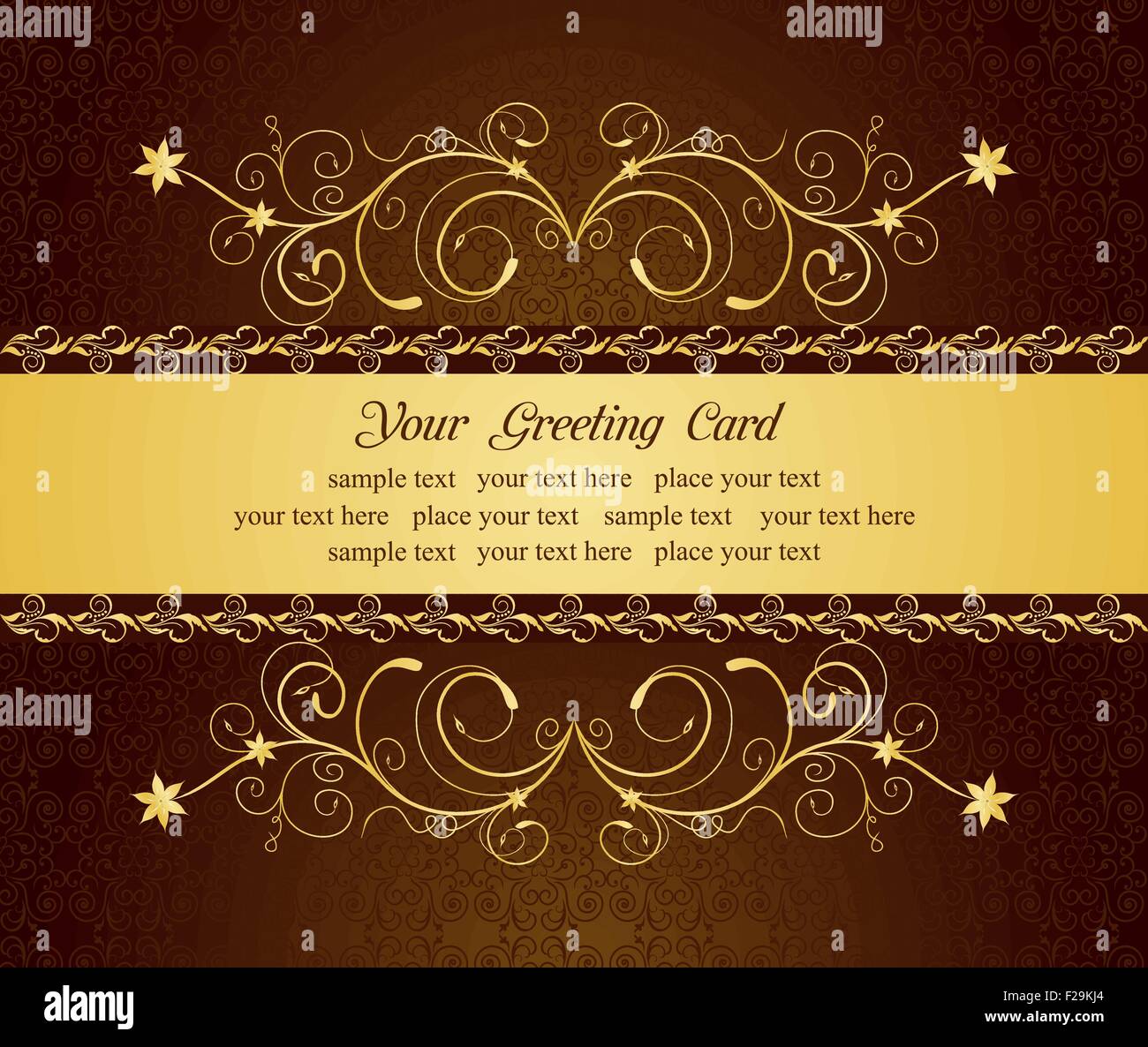 gold floral greeting cards and invitation Stock Vector Image & Art - Alamy