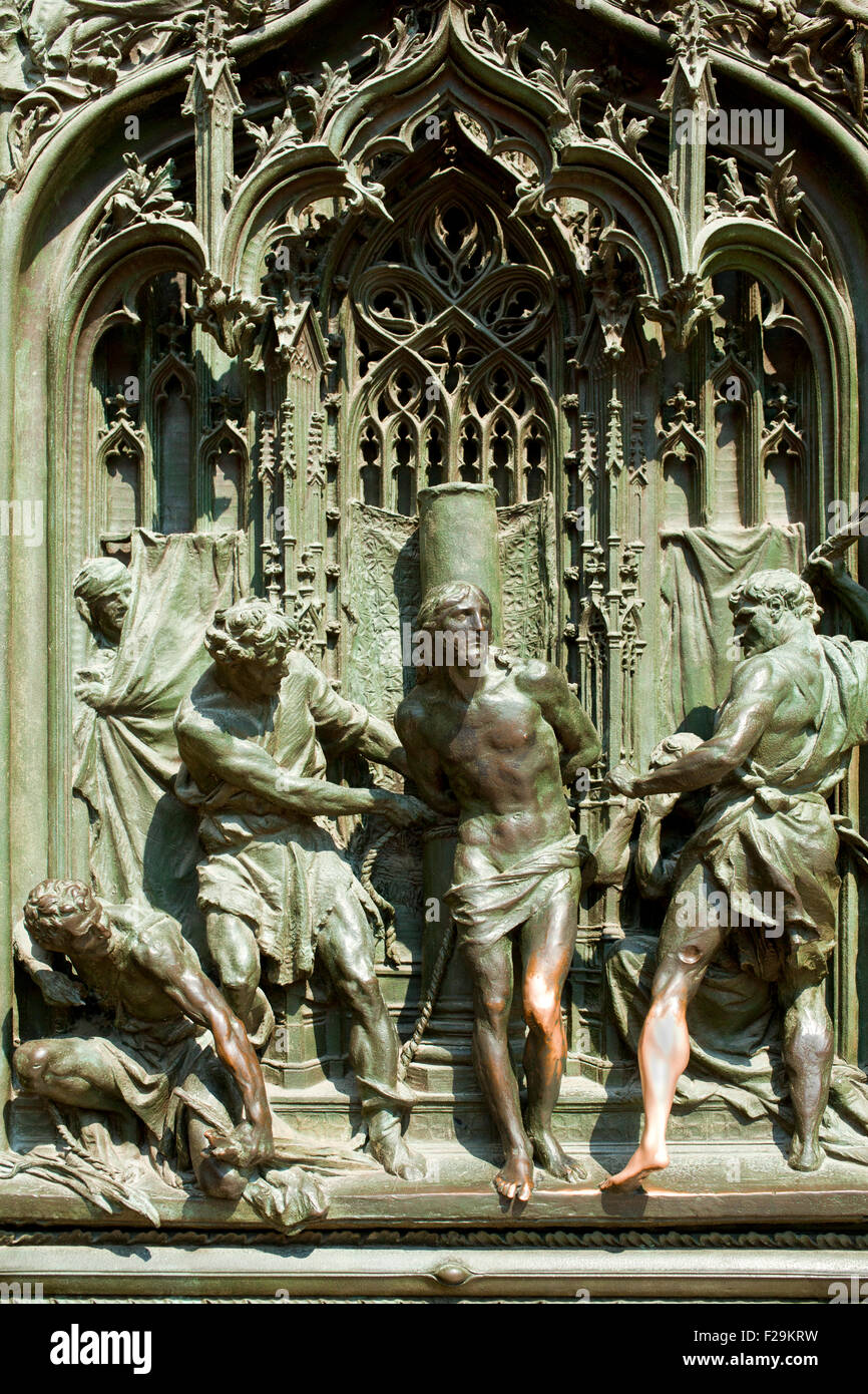Jesus, Relief on Milan cathedral door - Italy Stock Photo - Alamy