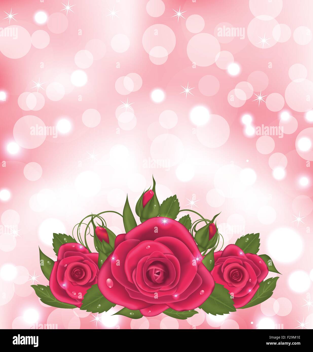 Luxury background with bouquet of pink roses Stock Vector Image & Art ...