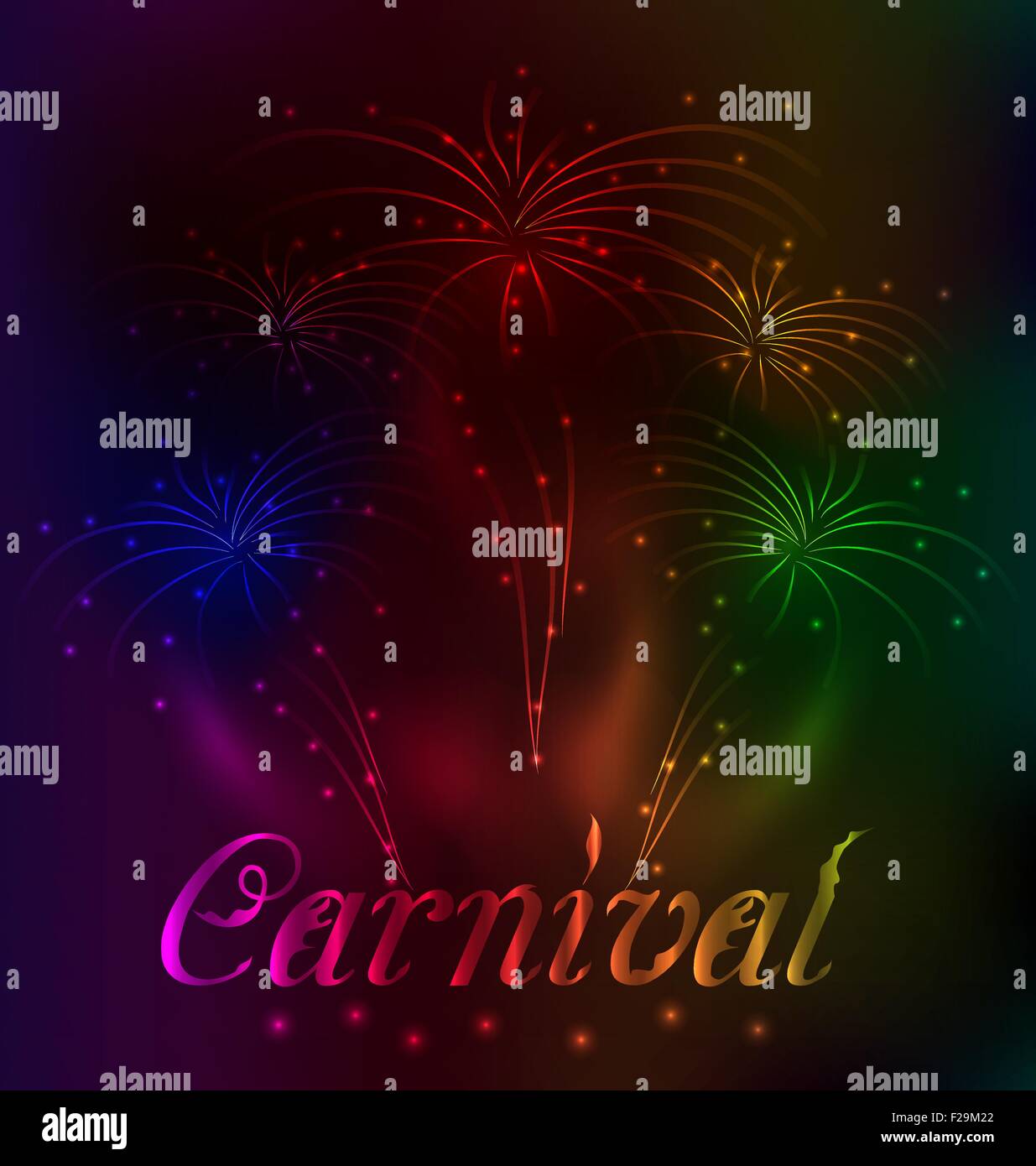 Colorful fireworks background for Carnival party Stock Vector Image ...