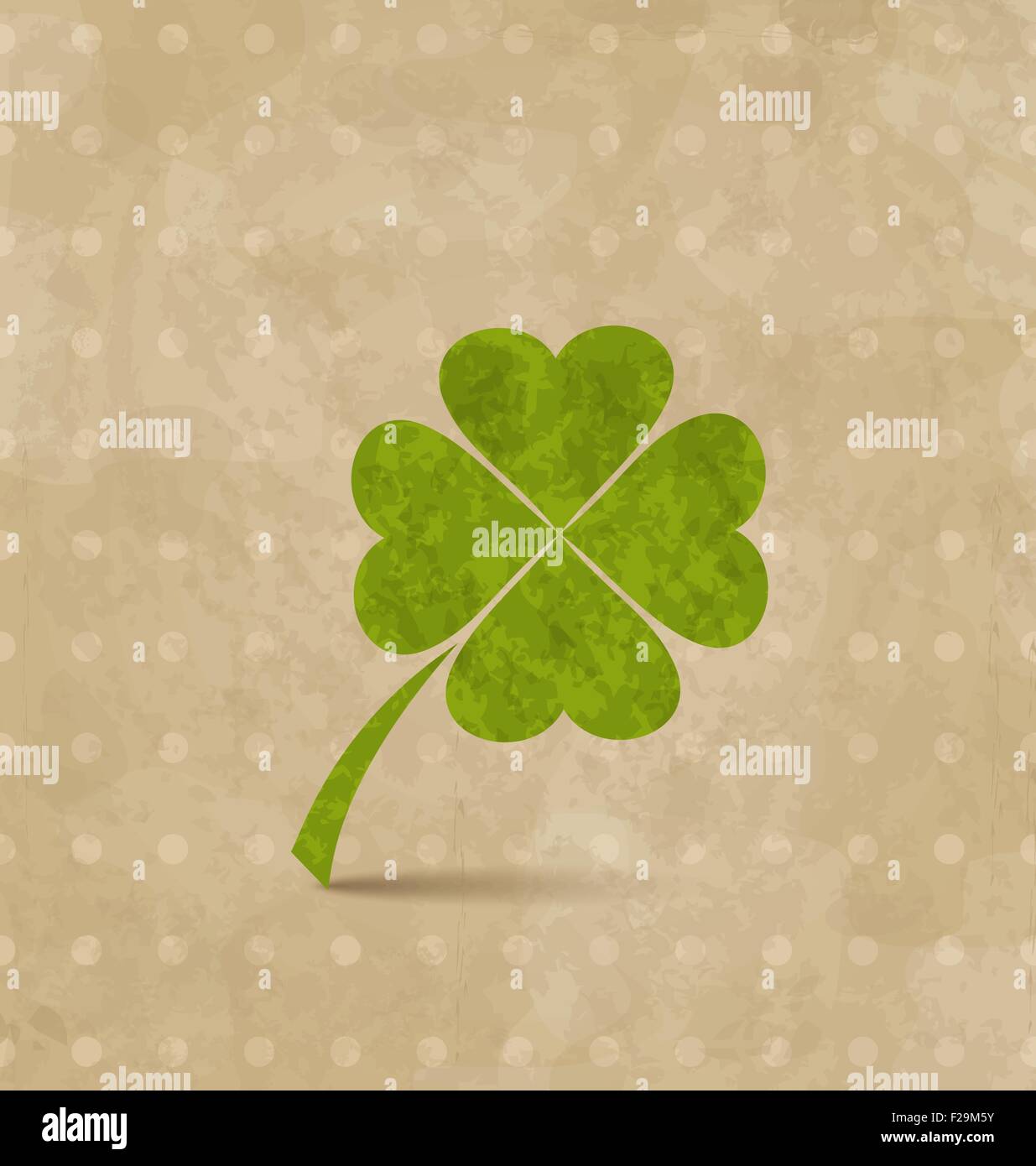 Vintage design with four-leaf clover for St. Patrick's Day Stock Vector ...