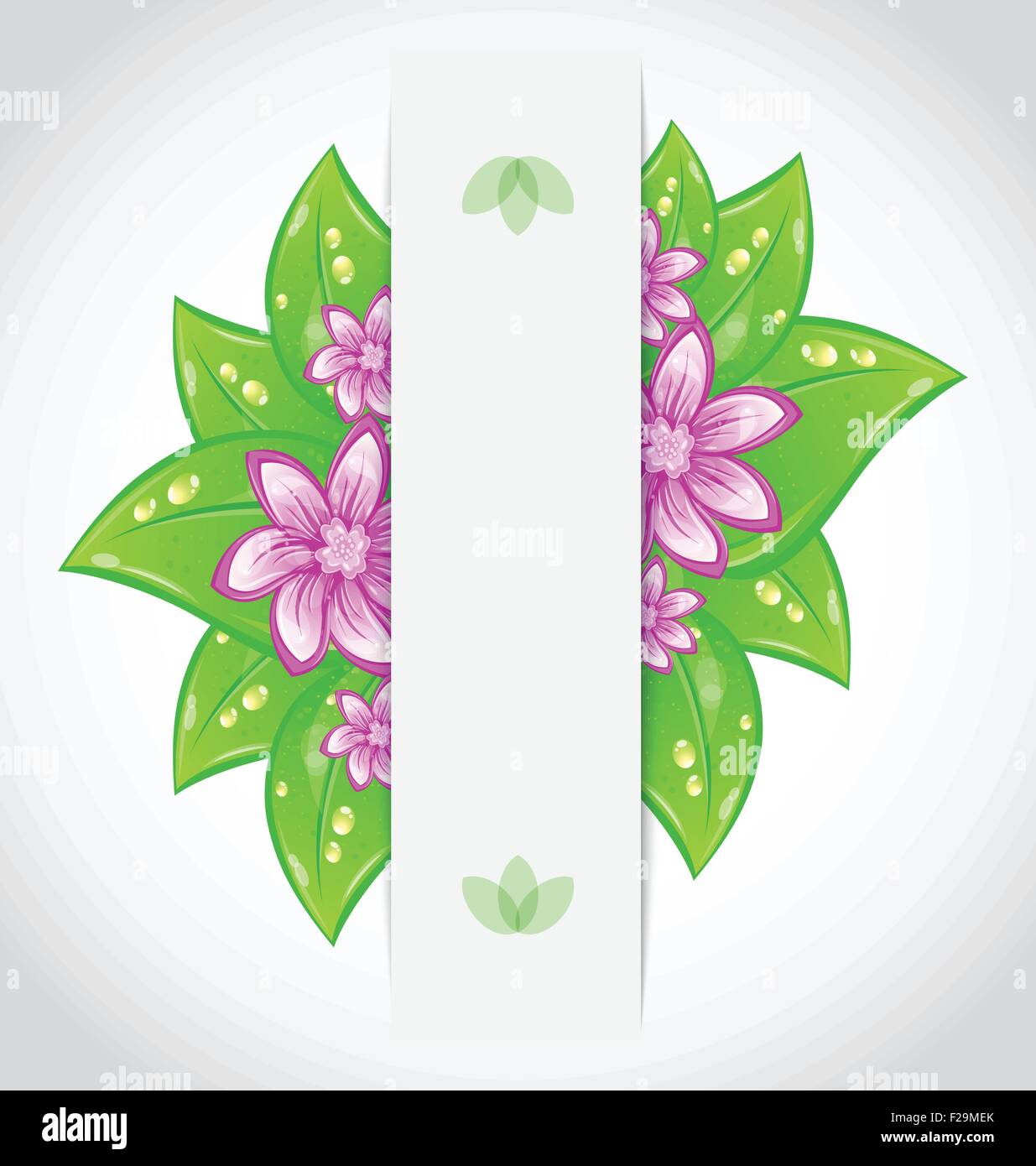 Bio concept design eco friendly banner with green leaves and flo Stock ...