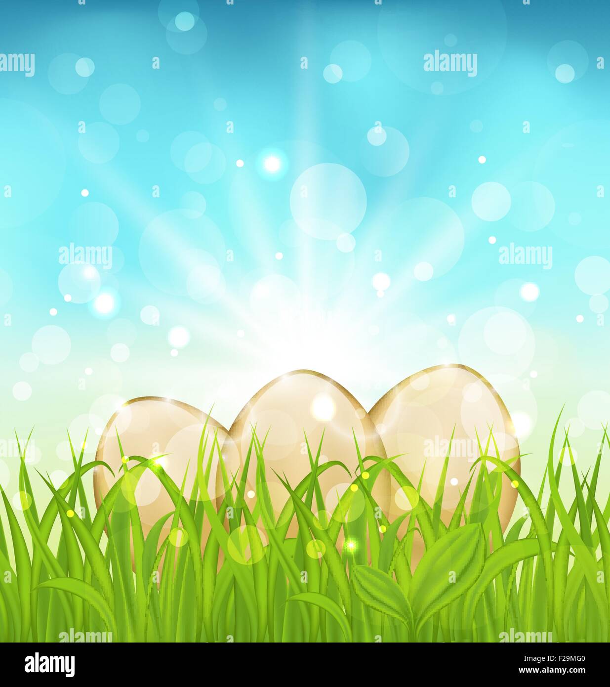 Easter background with eggs in grass Stock Vector Image & Art - Alamy