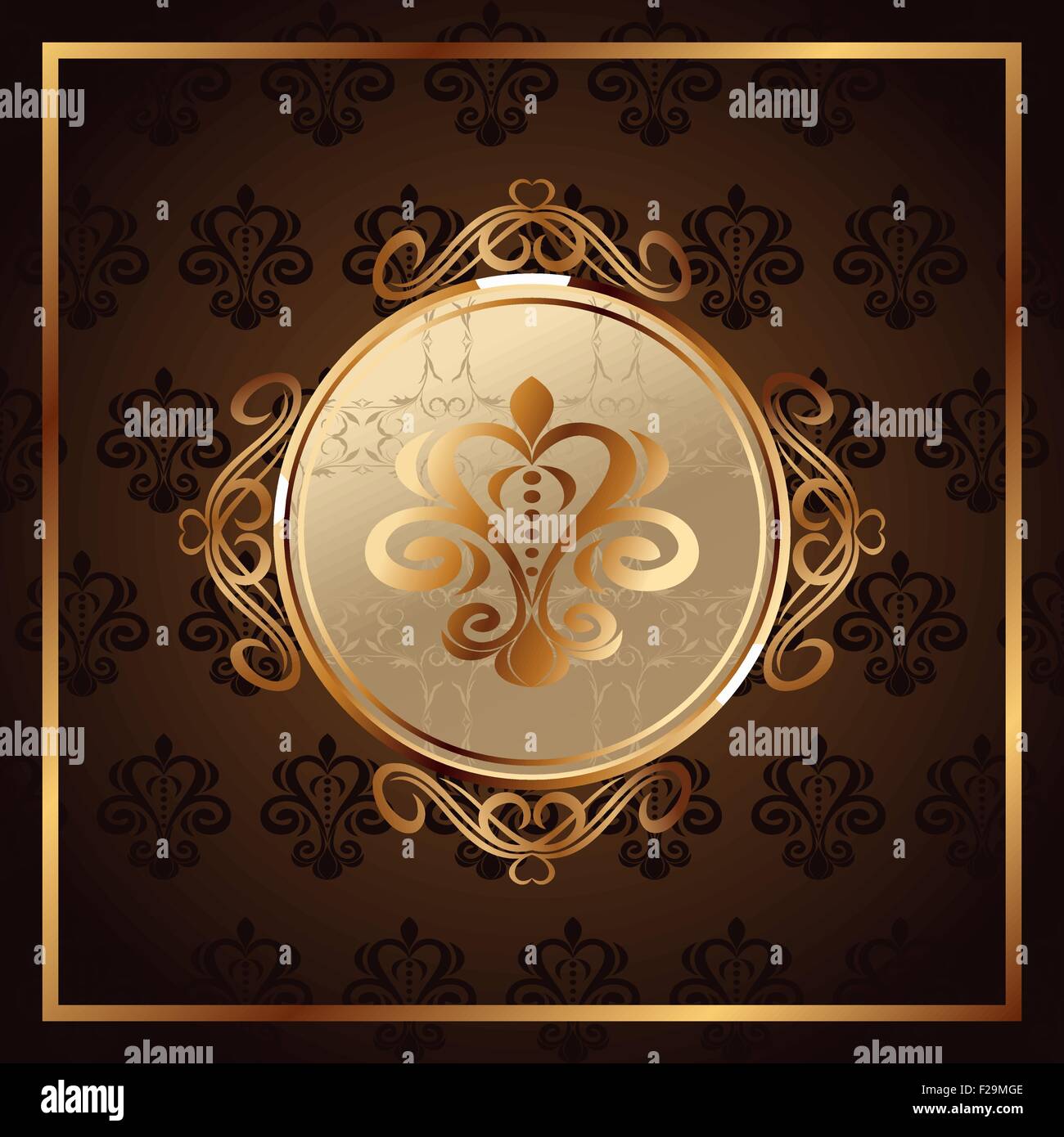 gold invitation frame or packing Stock Vector Image & Art - Alamy