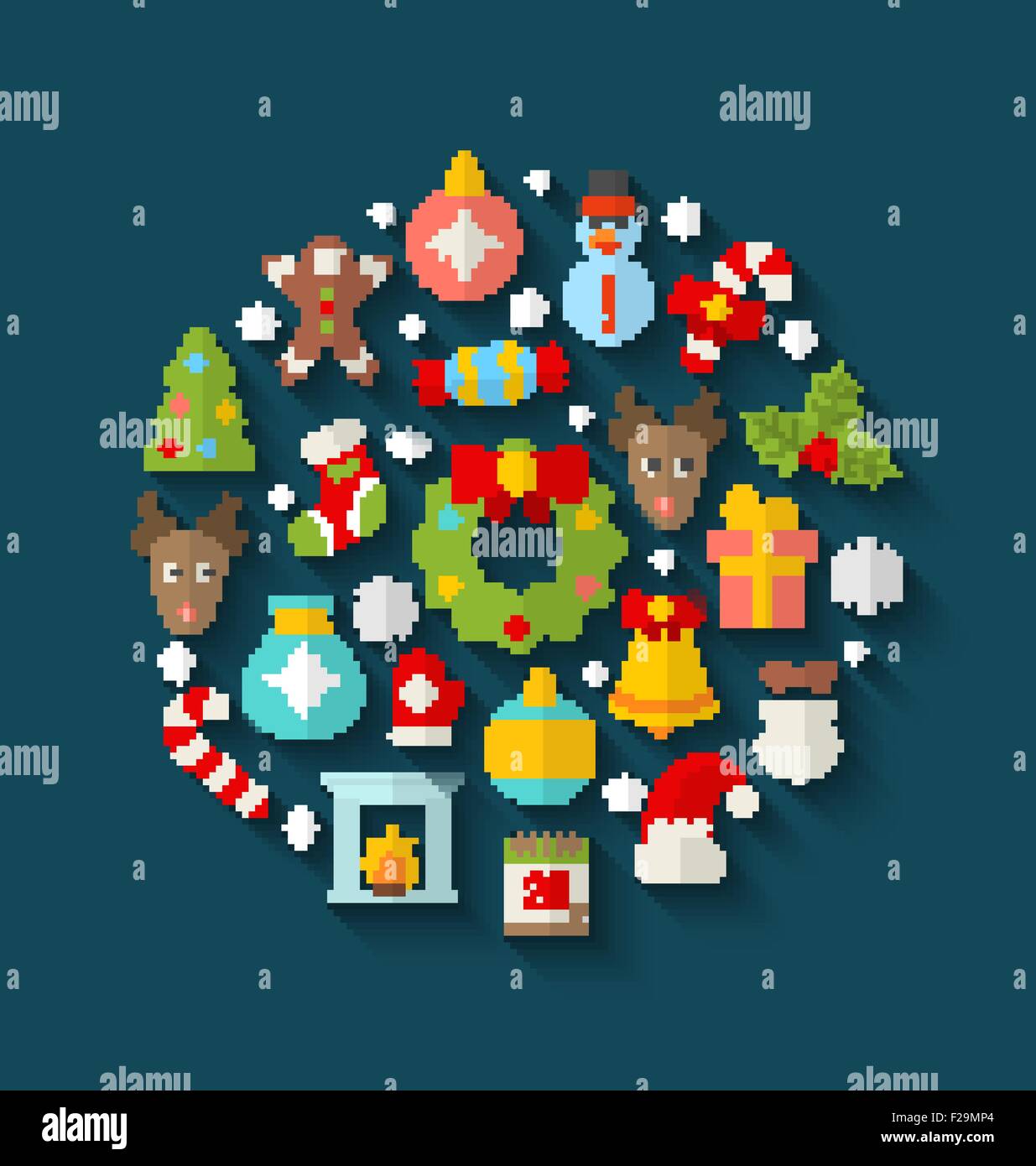 Christmas Colorful Objects and Elements Stock Vector Image & Art - Alamy