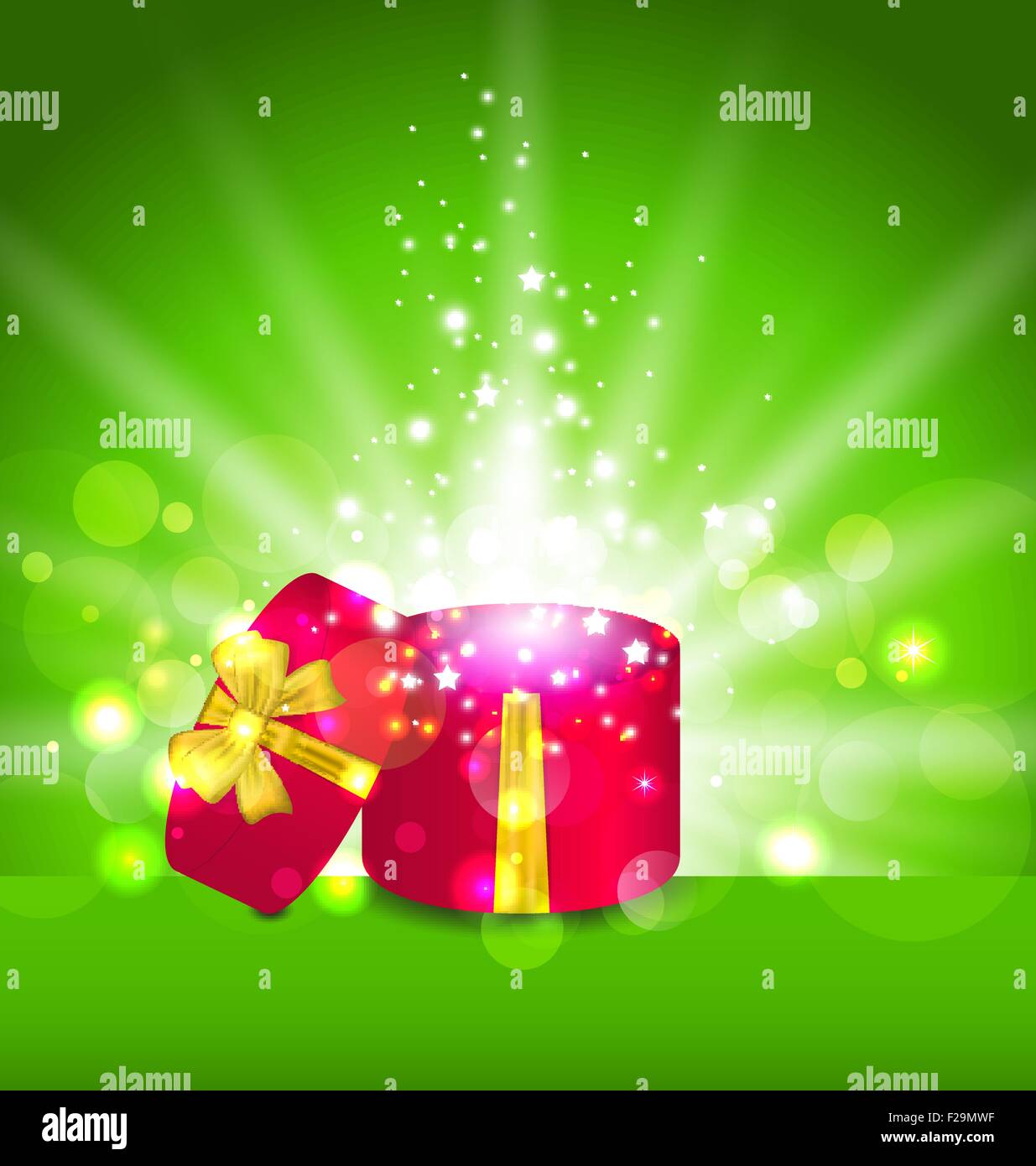 Christmas background with open round gift box Stock Vector Image & Art ...