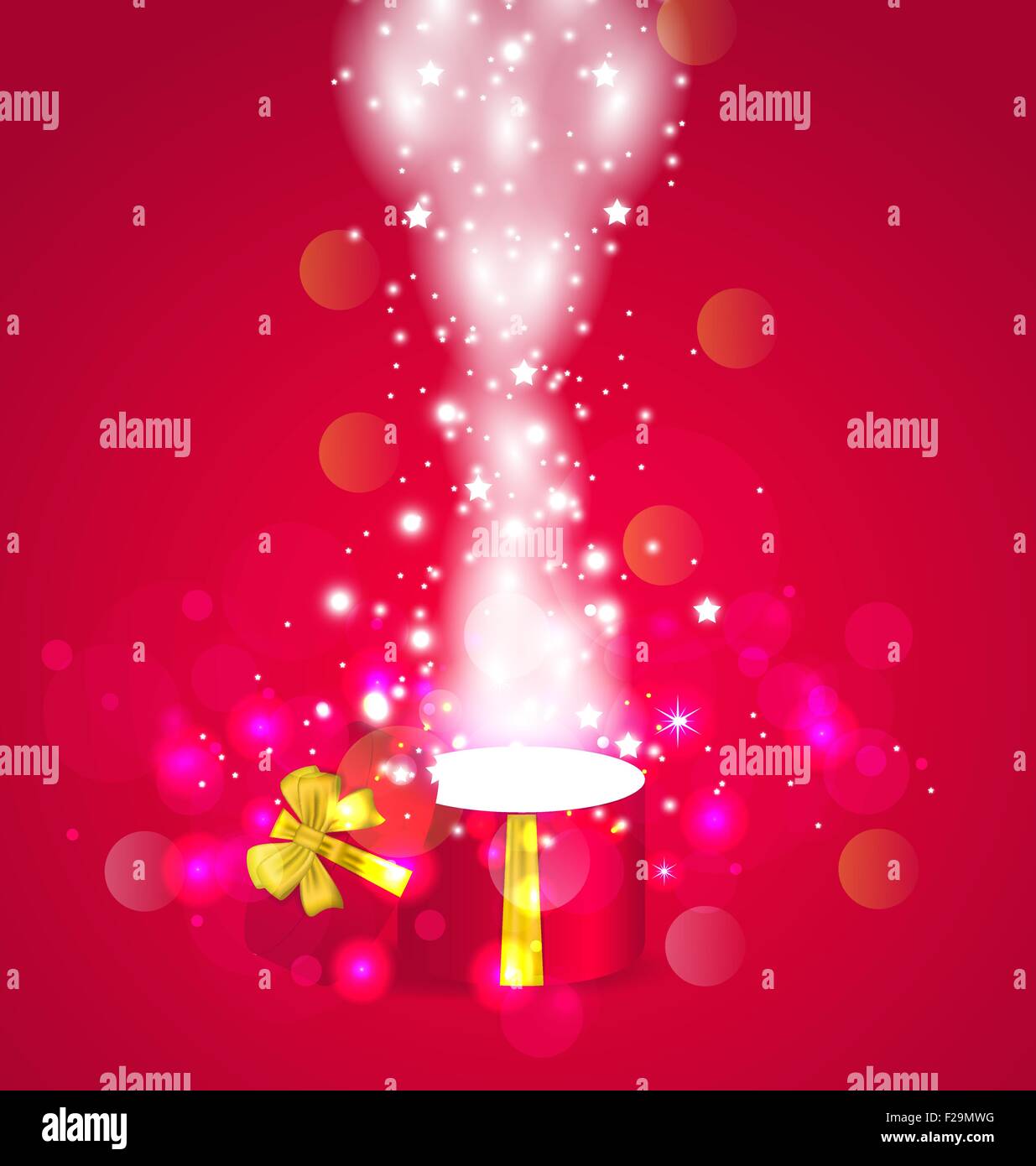 Christmas background with open magic gift box Stock Vector Image & Art ...