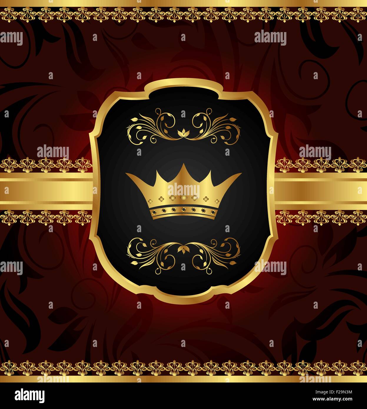 golden vintage frame with crown Stock Vector Image & Art - Alamy