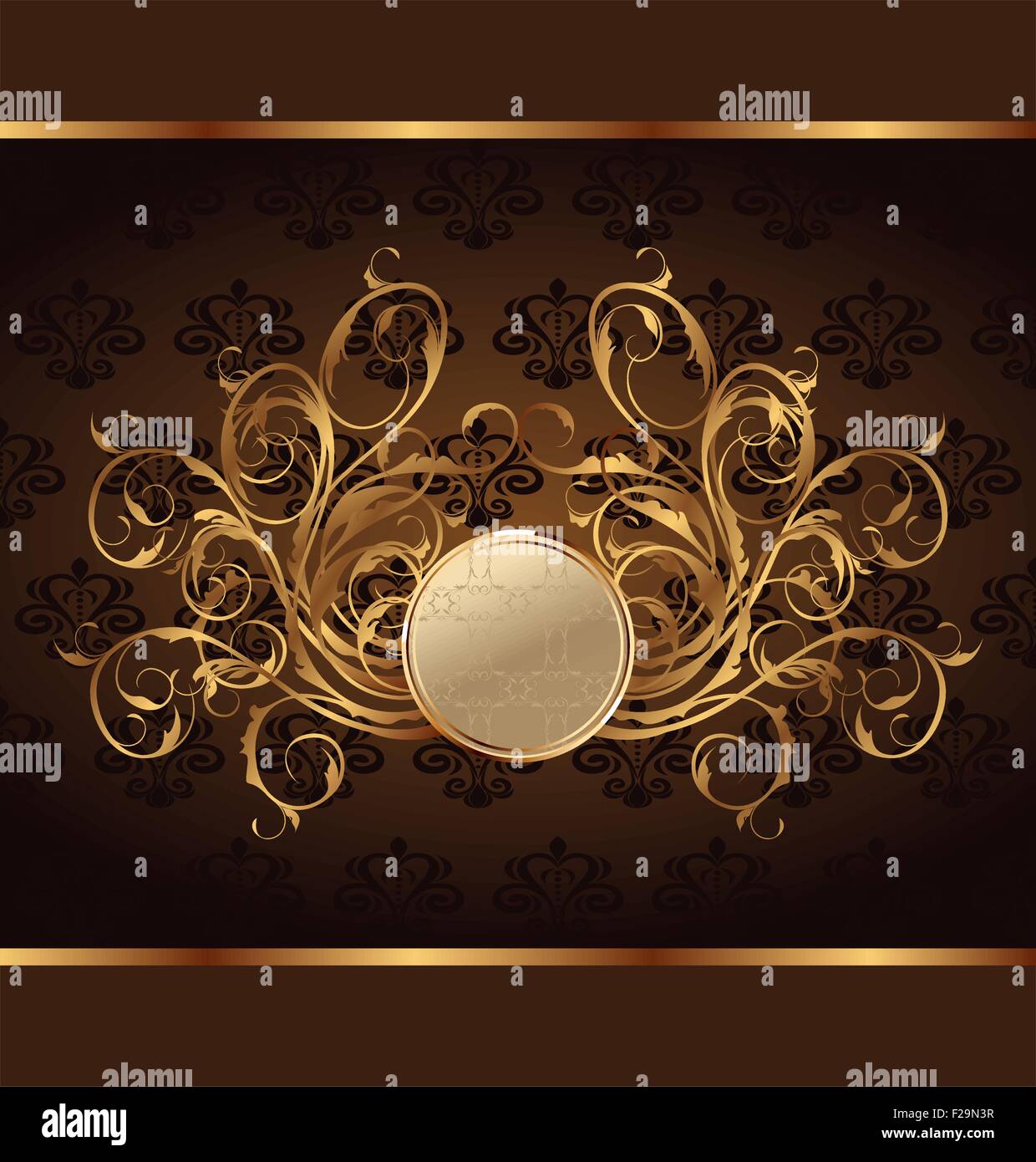 gold invitation frame or packing for elegant design Stock Vector Image ...